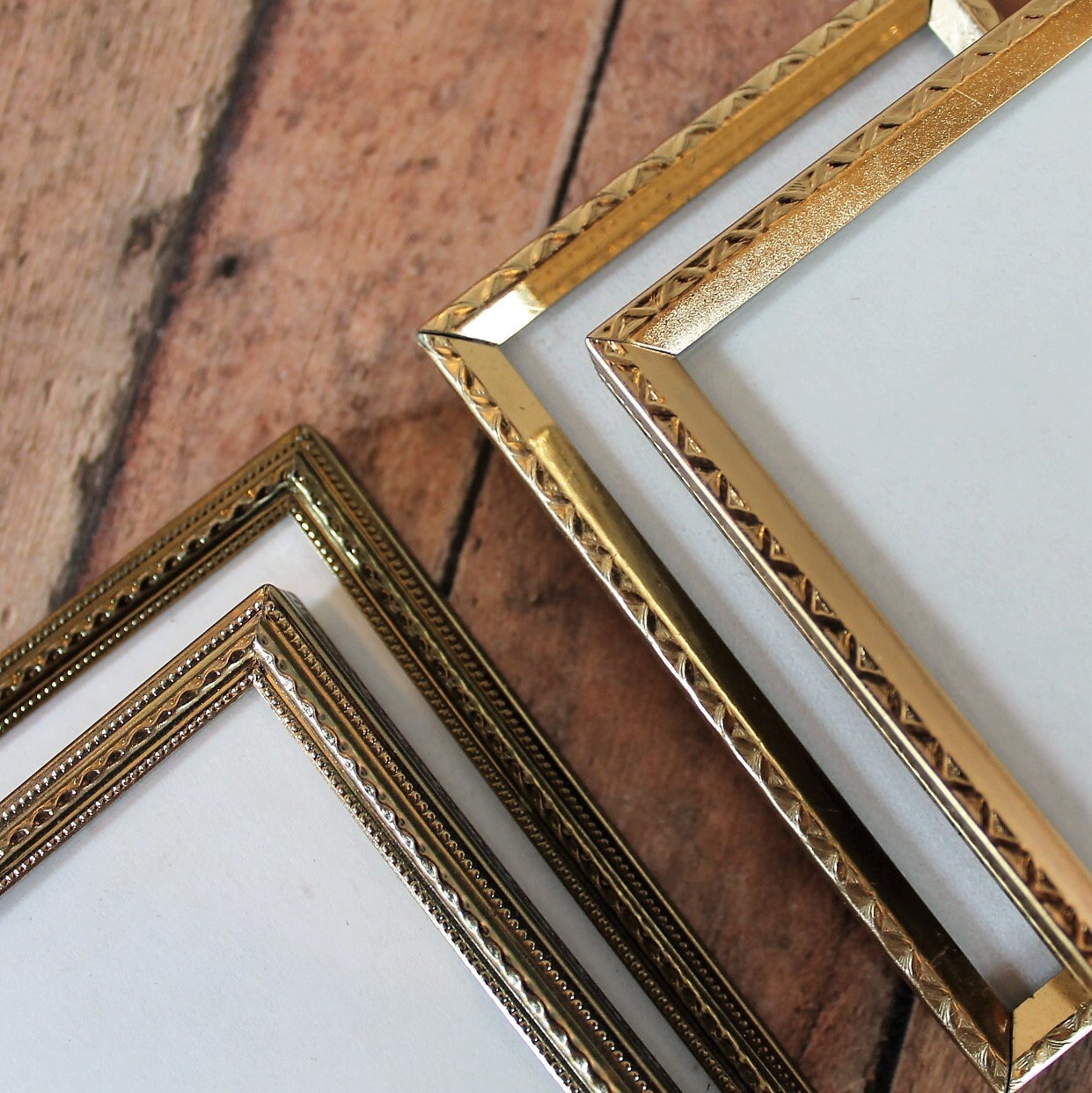 Vintage 2x3 Metal Gold Brass Colored Photo Picture Frame Set of 4 ...
