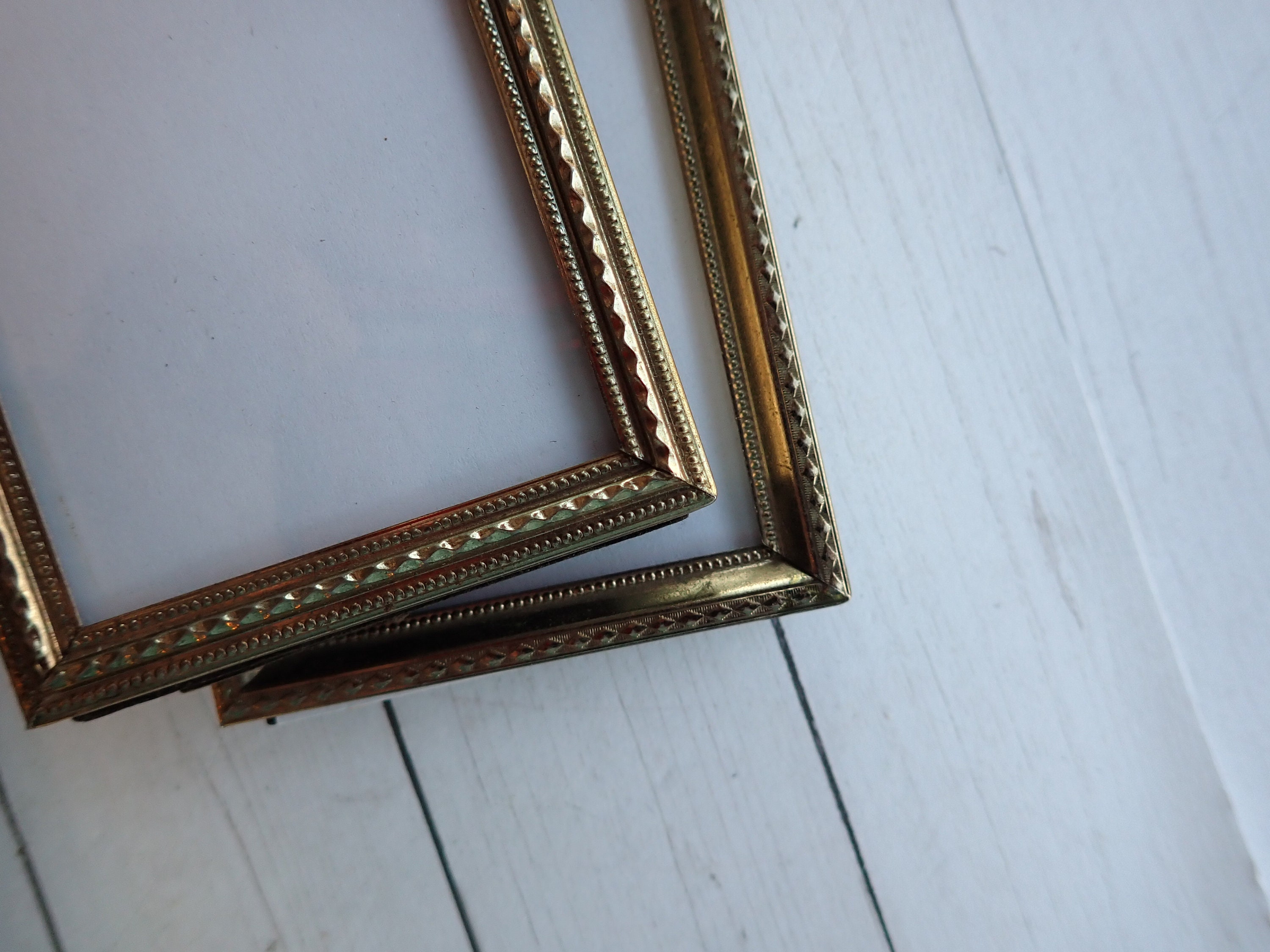 Vintage 2x3 Metal Gold Brass Colored Photo Picture Frame Set of 4 ...