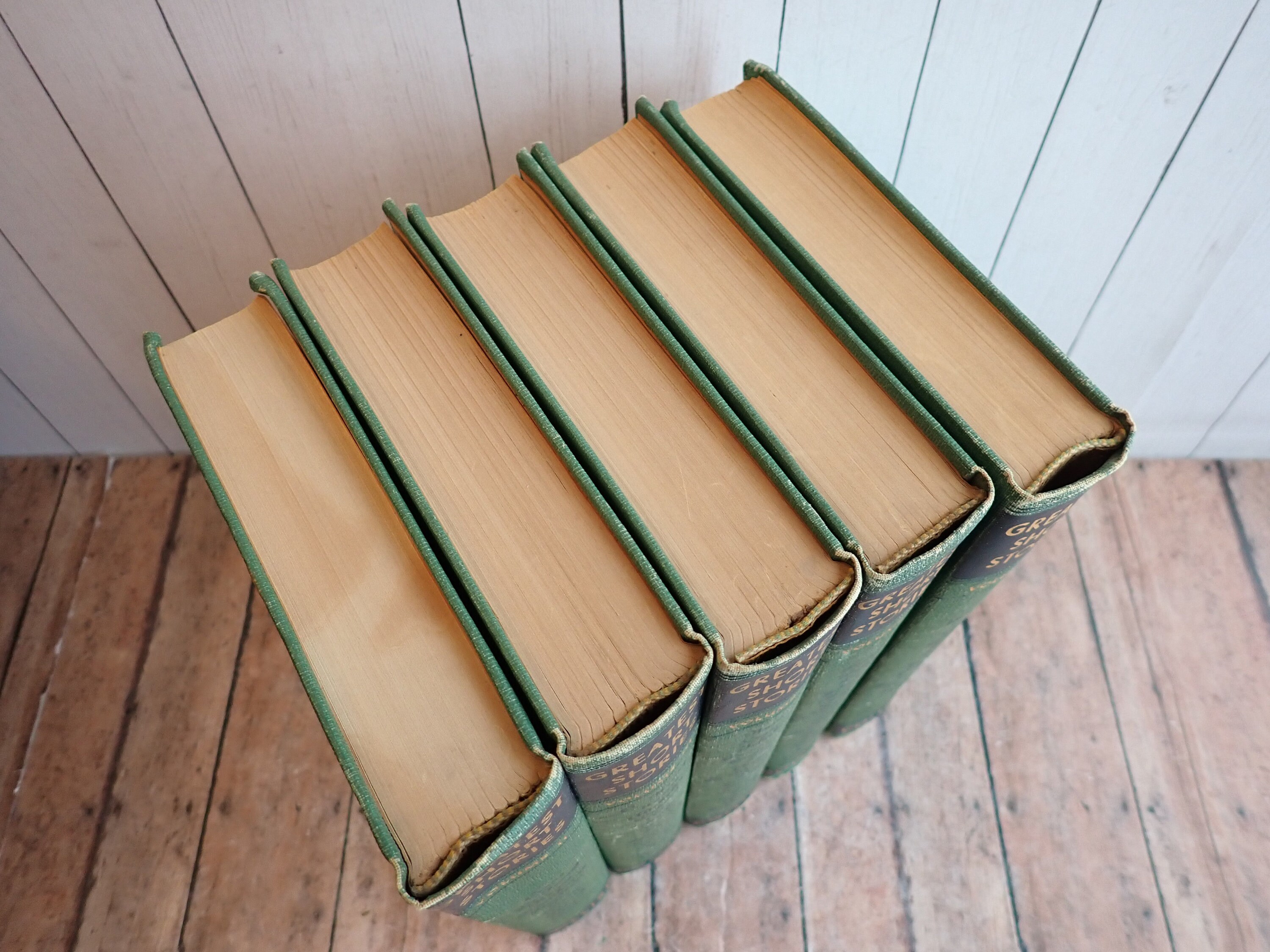 Vintage Collier Greatest Short Stories Book Set of 5 Green and Black ...