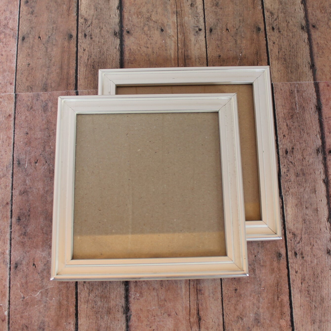 Vintage 5x5 Metal Silver Photo Picture Frame Set of 2 Frames Smooth ...