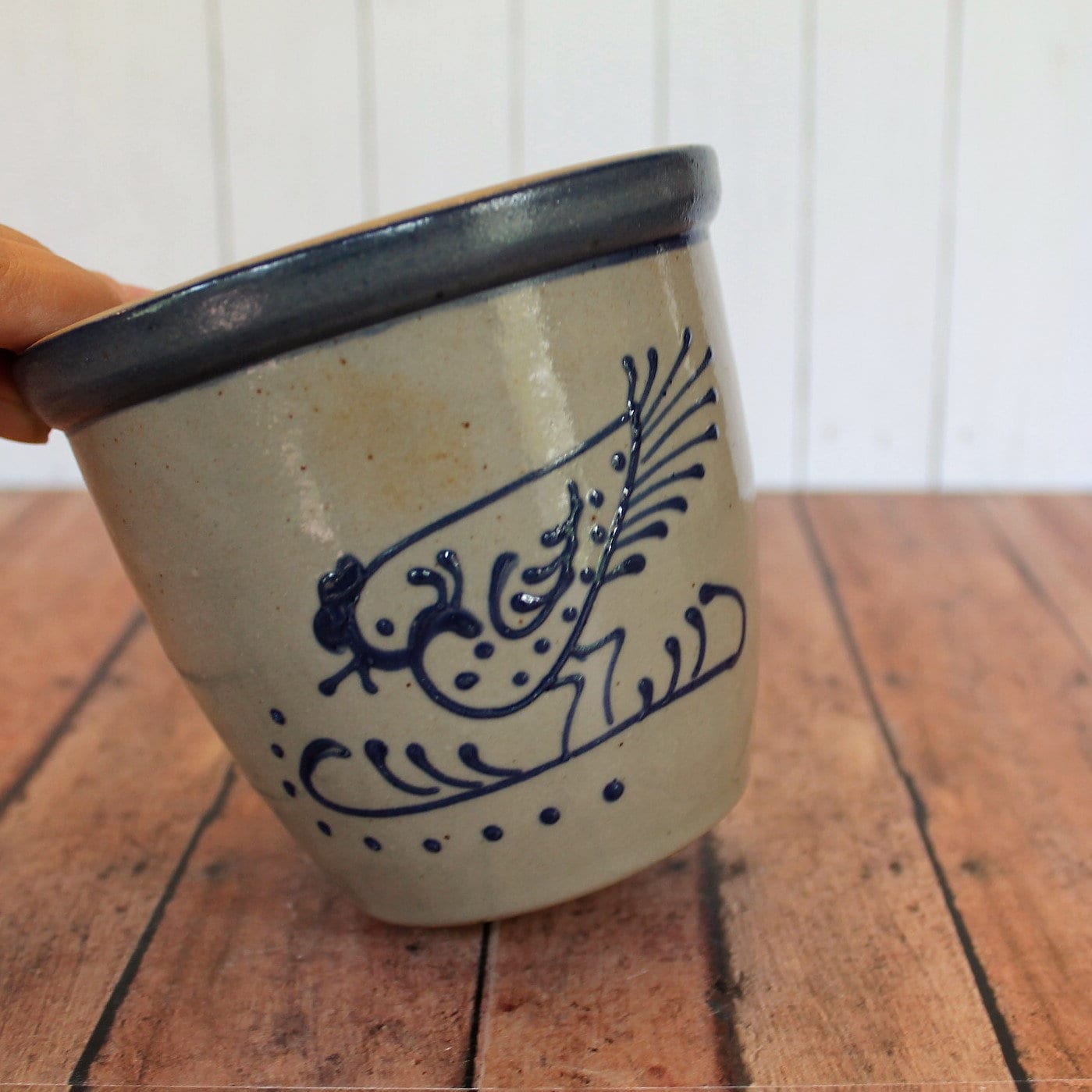 Vintage Beaumont Brothers Pottery BBP Stoneware Planter Gray and Blue ...