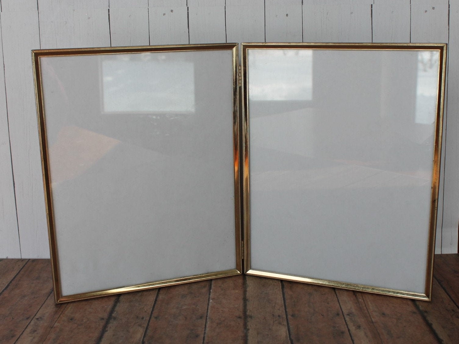 Vintage Brass Bronze Colored Metal 8x10 Double Hinged Two Part Photo ...