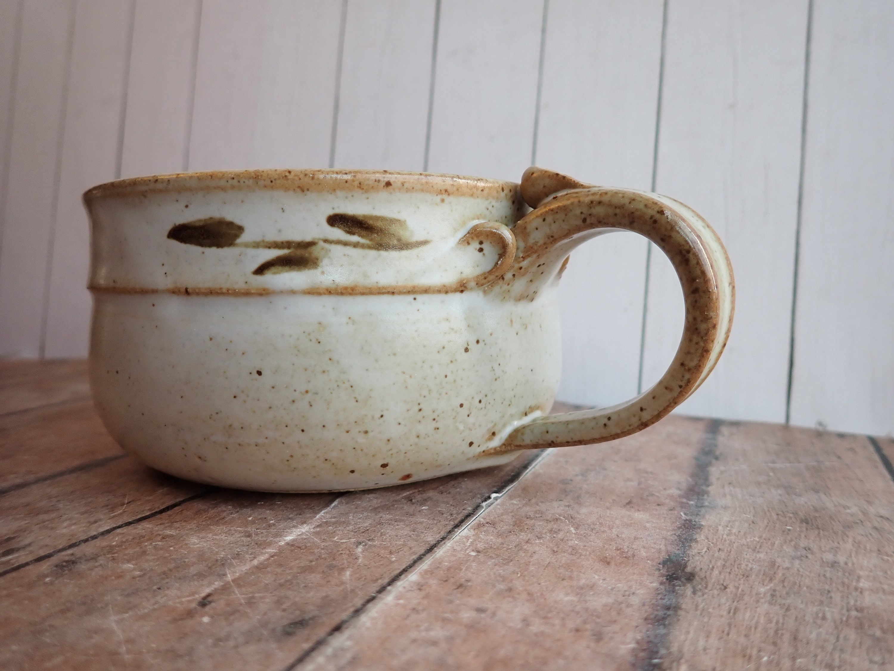 Vintage Patricia Oberloier Pottery Stoneware Soup Bowl Mug with Handle ...