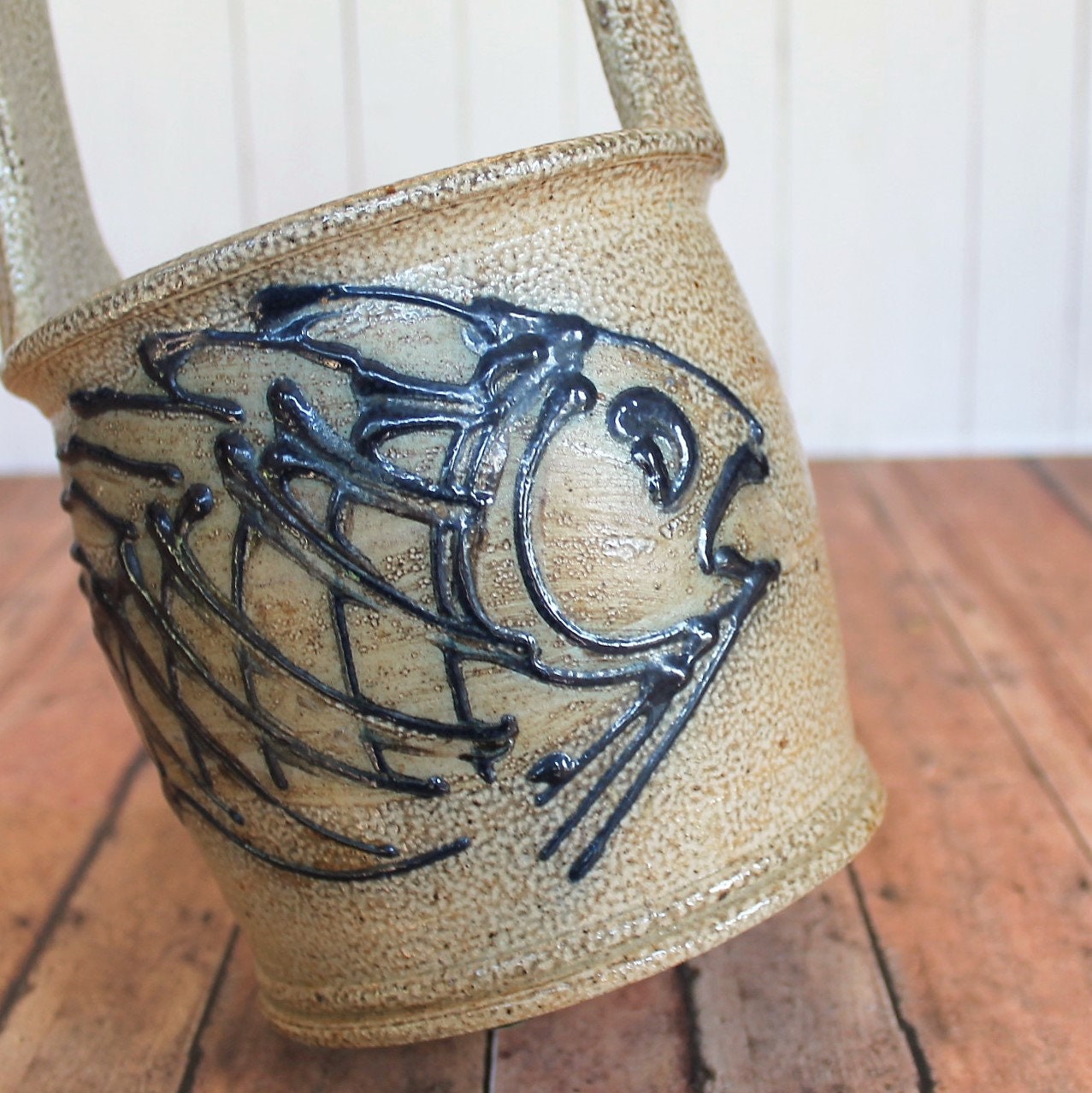 Vintage ROCK HARD STONEWARE Pottery Bowl Crock Planter Basket with ...