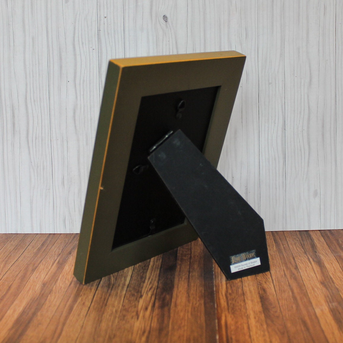 Vintage RARE WOODS 4x6 Picture Photo Frame Green Wood with Etched ...