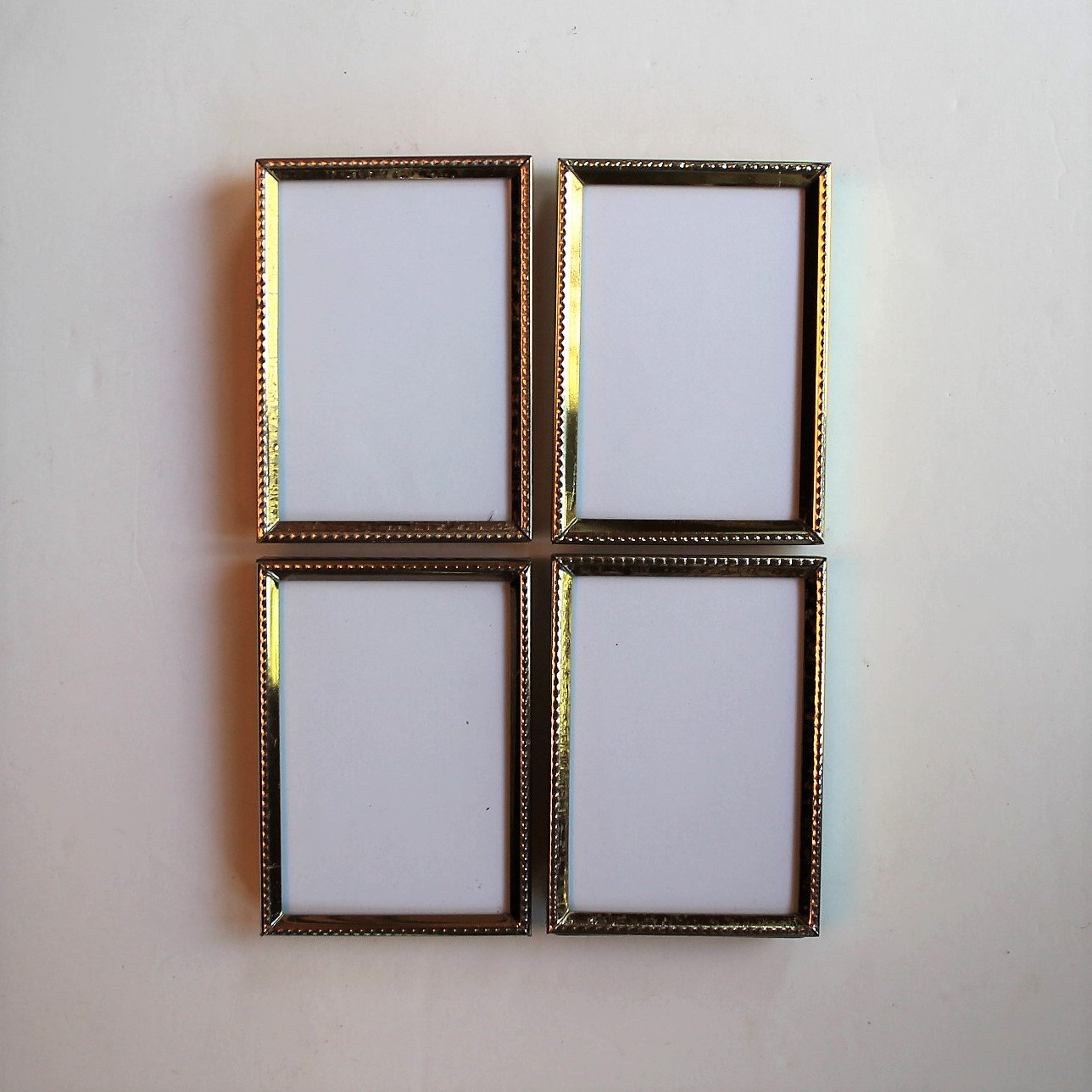 Vintage 2x3 Metal Gold Brass Colored Photo Picture Frame Set of 4 ...