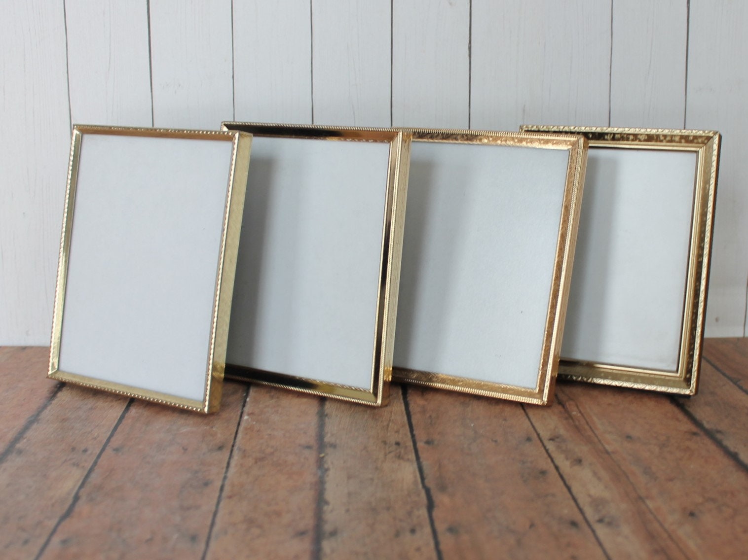 Vintage 4x5 Metal Gold Brass Colored Photo Picture Frame Set of 4 ...