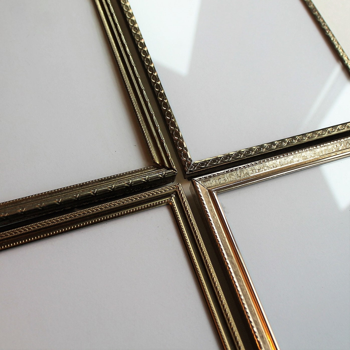 Vintage 5x7 Metal Gold Brass Colored Photo Picture Frame Set of 4 ...