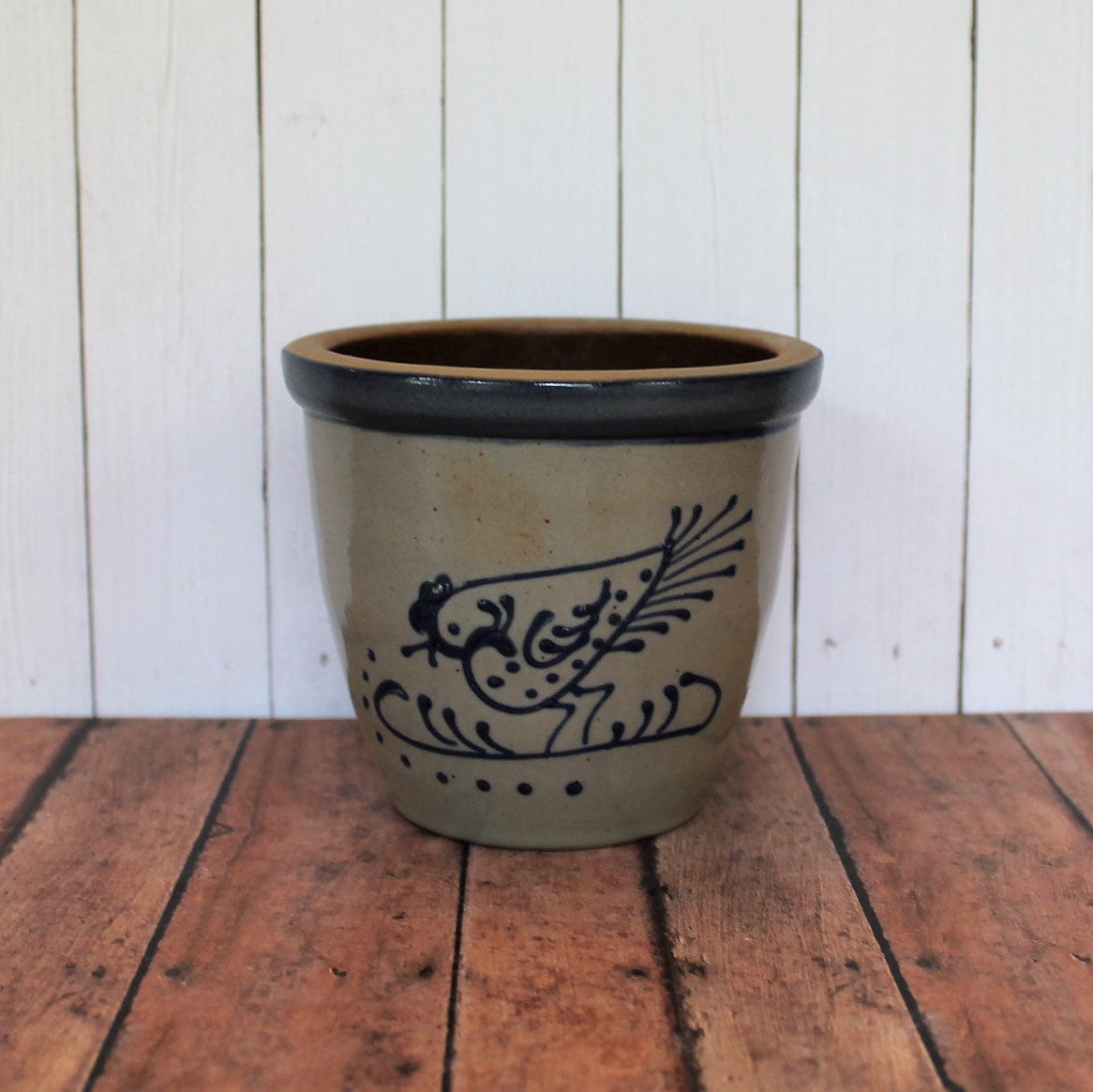 Vintage Beaumont Brothers Pottery BBP Stoneware Planter Gray and Blue ...