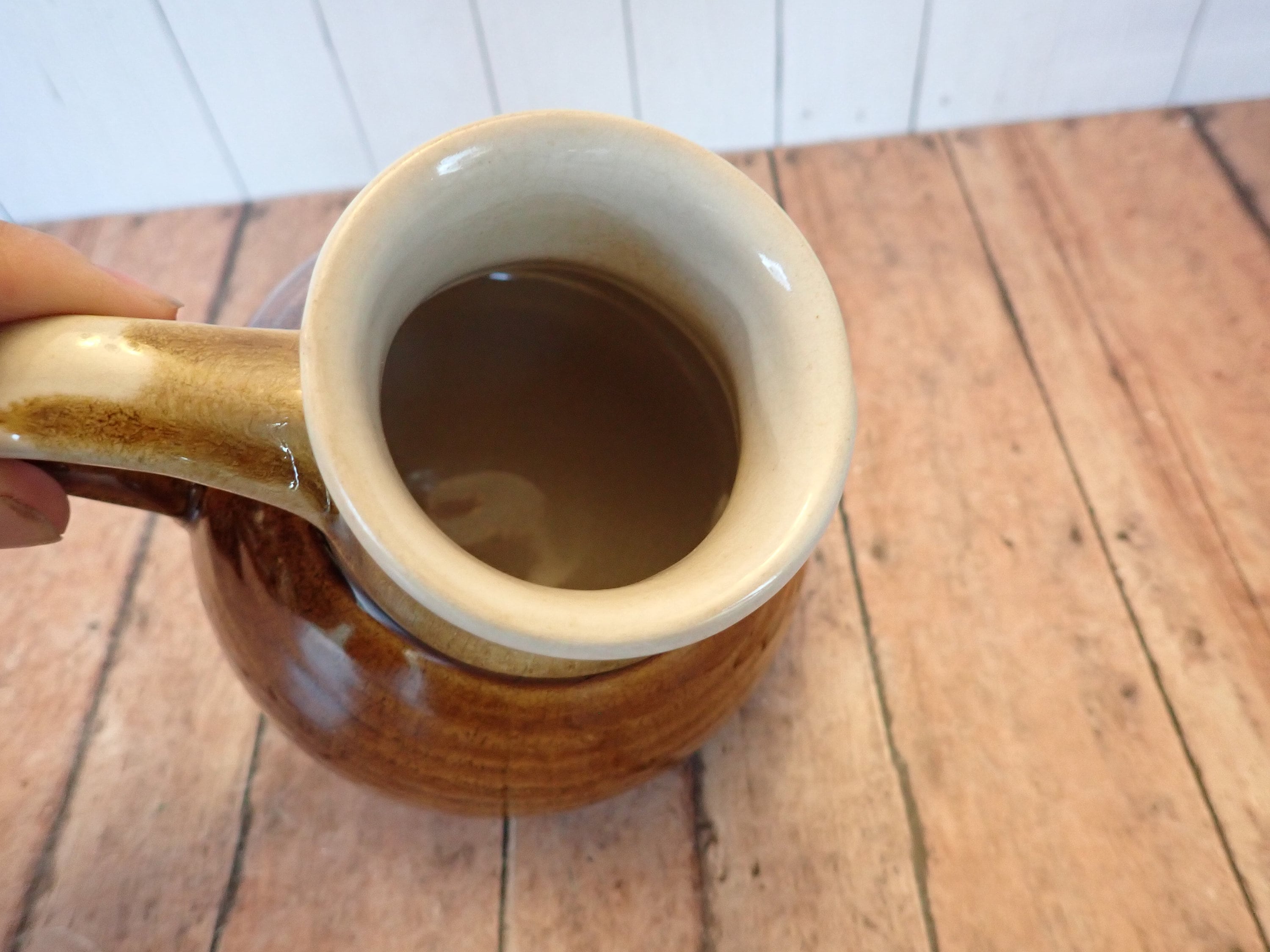 Vintage Wide Base No Spill Ceramic Stoneware Travel Mugs Spill Proof ...