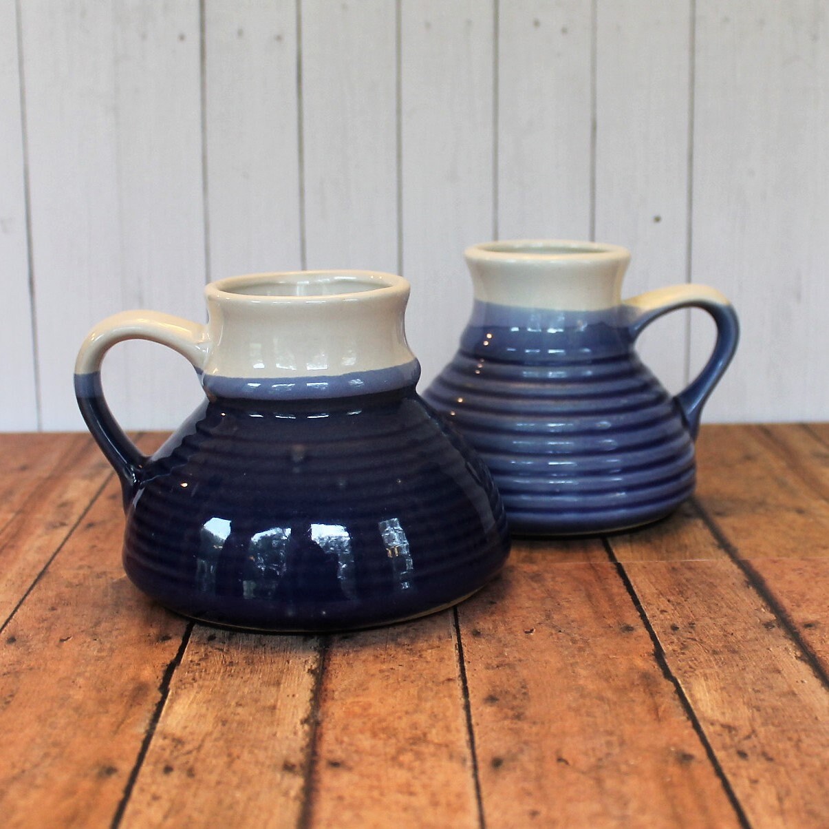 Vintage Wide Base No Spill Ceramic Stoneware Travel Mugs Set of 2 Spill ...