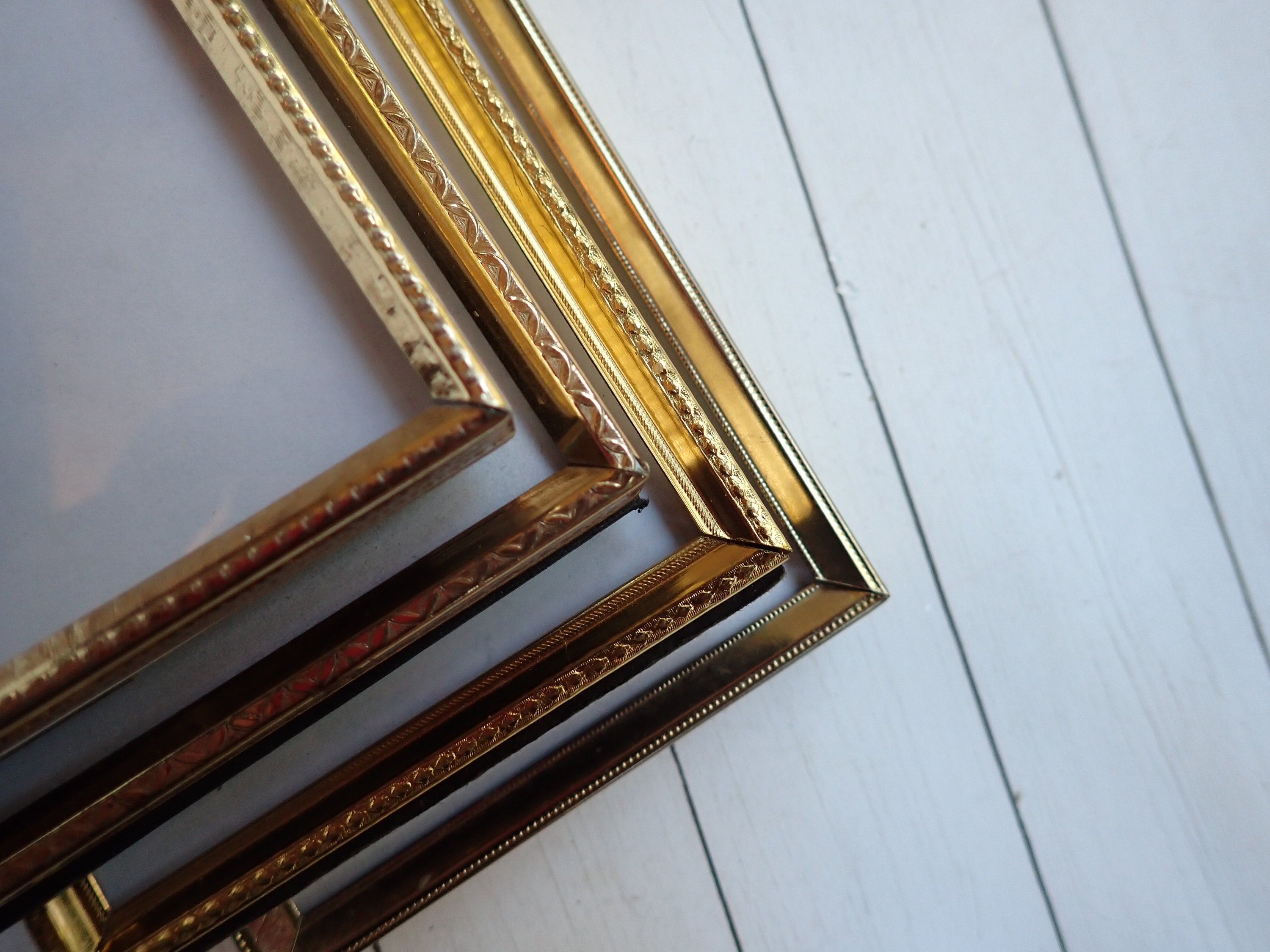 Vintage 3x4 Metal Gold Brass Colored Photo Picture Frame Set of 4 ...