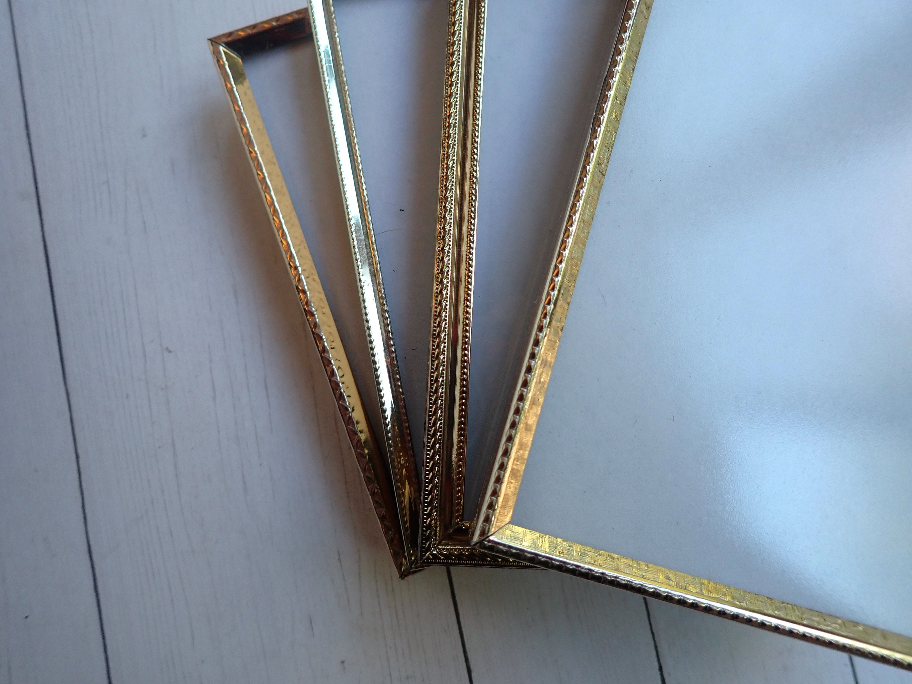 Vintage 4x5 Metal Gold Brass Colored Photo Picture Frame Set of 4 ...