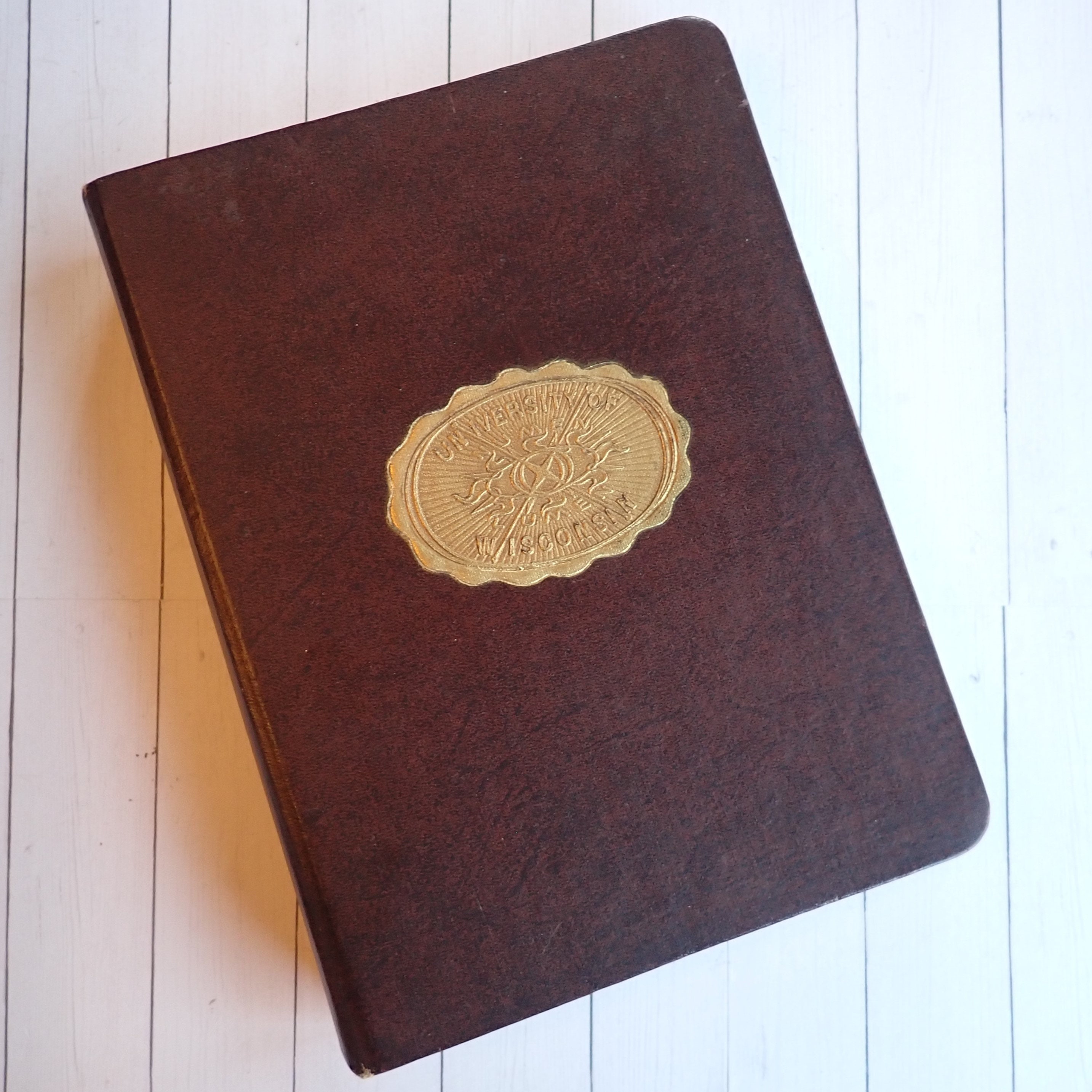 Vintage Trussell University of Wisconsin Leather Binder 3 Ring Notebook ...