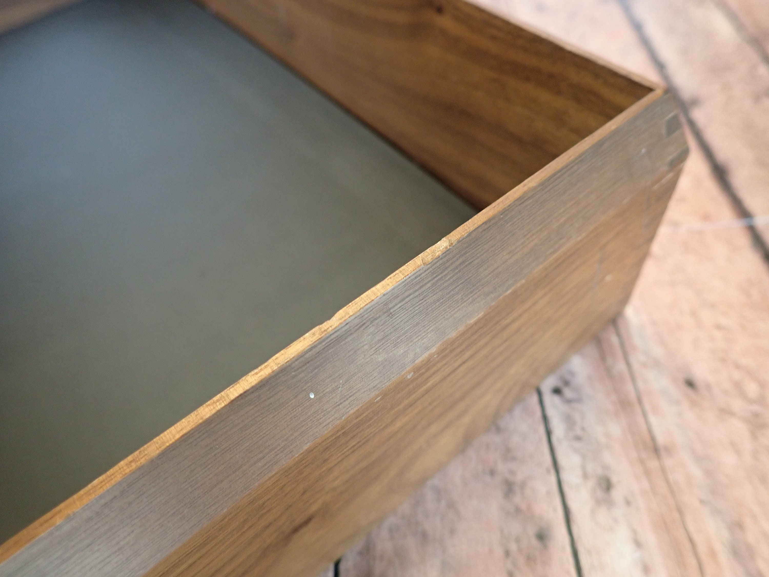 Vintage Wooden Walnut Paper Tray Desk Office Storage Wood Organizer ...