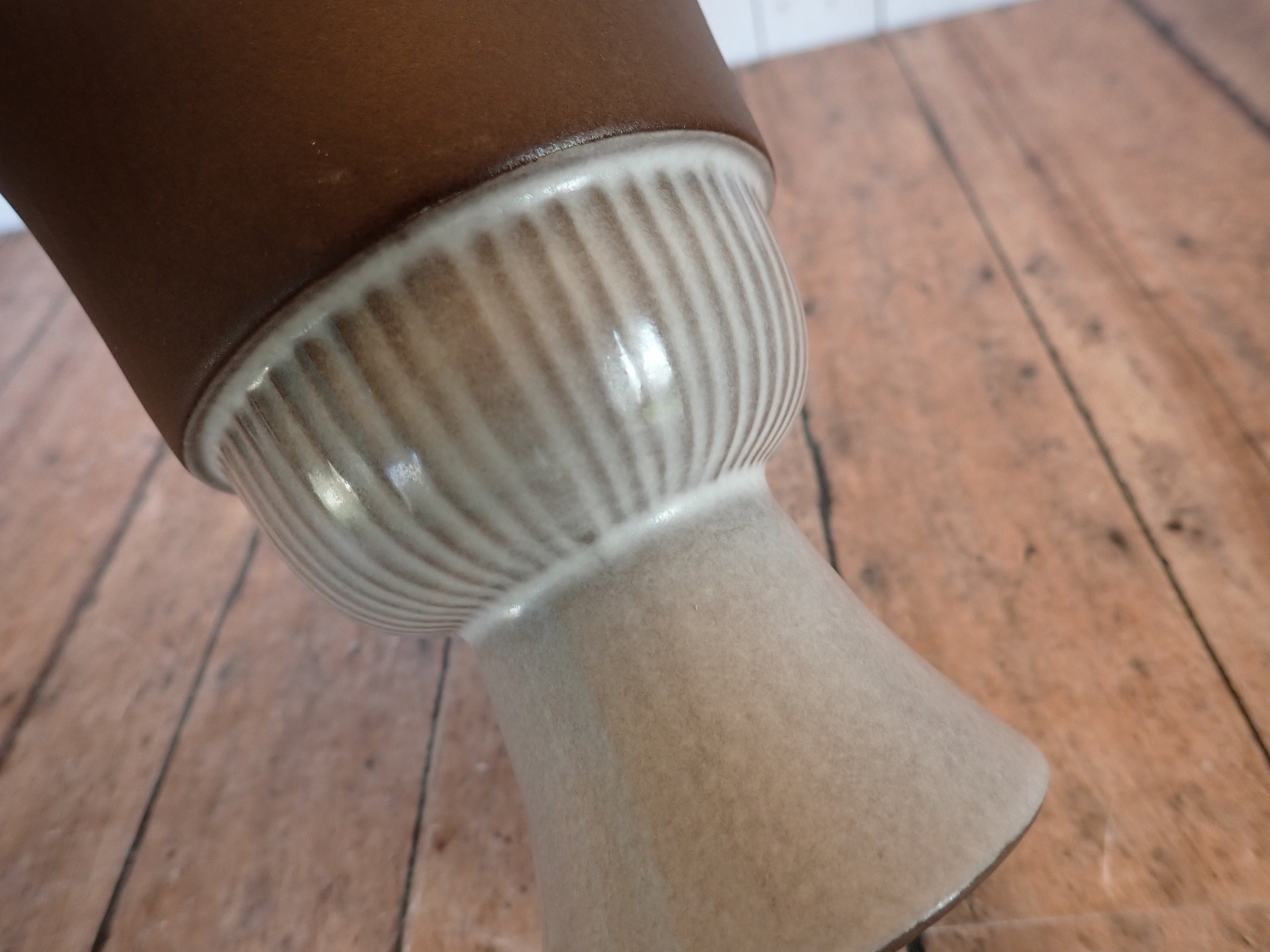 Vintage Red Wing Gray and Brown Modern Vase 875 Mid Century Modern AS ...