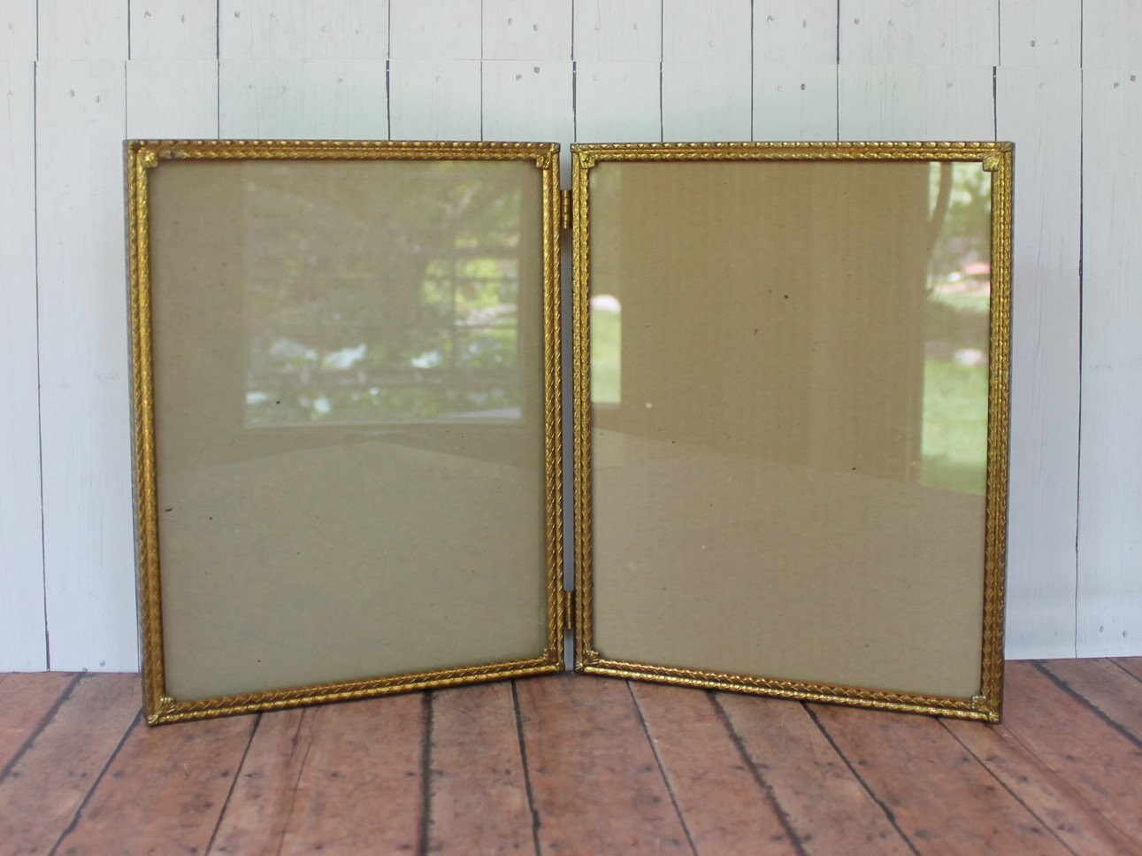 Vintage Brass Bronze Colored Metal 8x10 Double Hinged Two Part Photo ...
