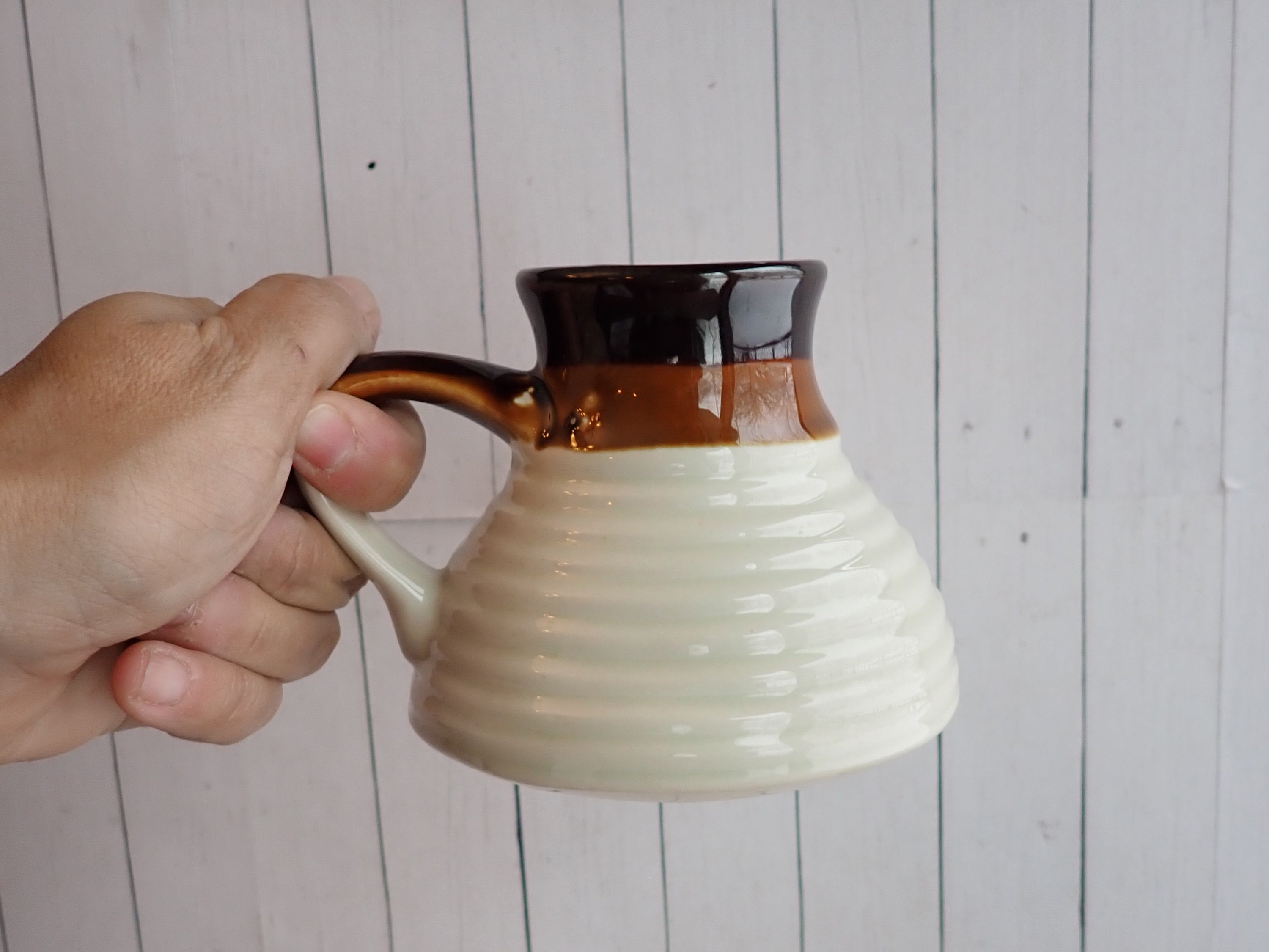 Vintage Wide Base No Spill Ceramic Stoneware Travel Mugs Spill Proof ...