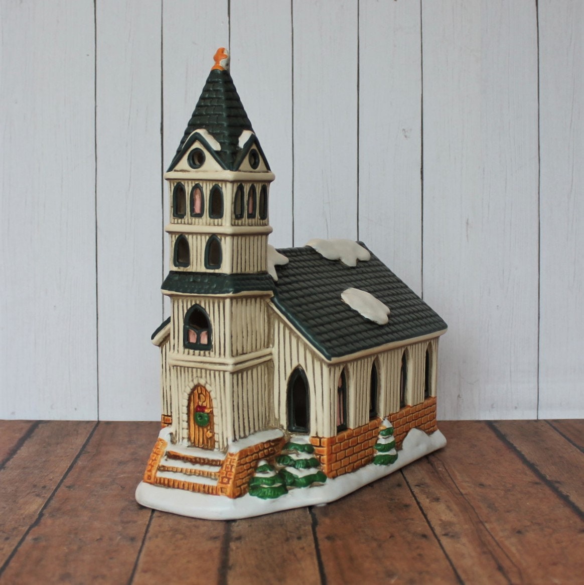 Vintage LEFTON Colonial Village First Church Christmas Building White ...