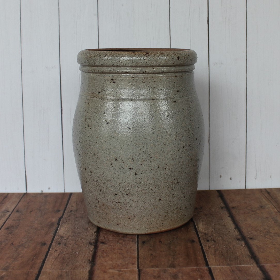 Vintage Rowe Pottery Works 1985 Salt Glazed Stoneware Crock Vase with ...