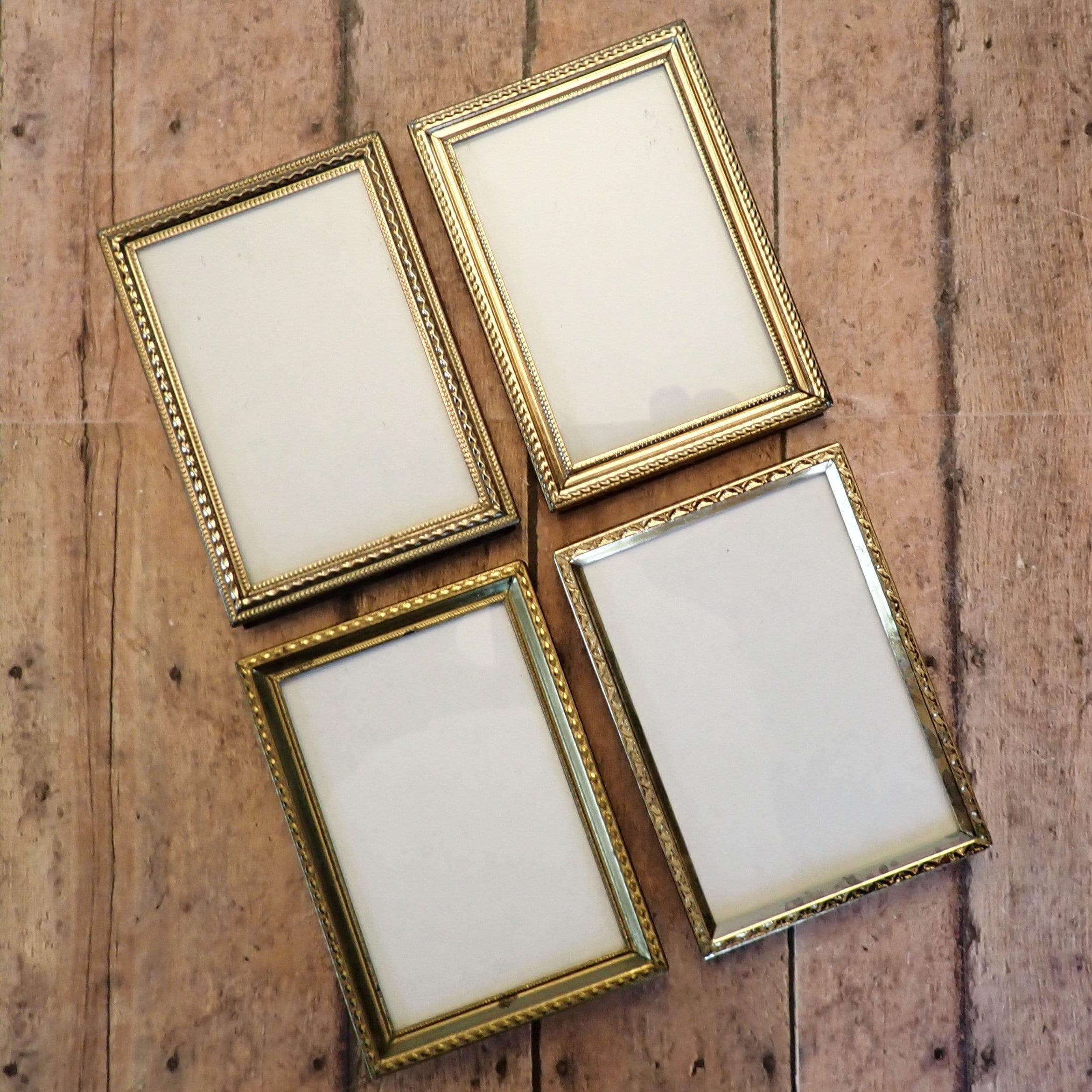 Vintage 2x3 Metal Gold Brass Colored Photo Picture Frame Set of 4 ...