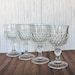 Vintage Indiana Glass DIAMOND POINT Clear 5 Wine Glass Set of 4 Glasses ...