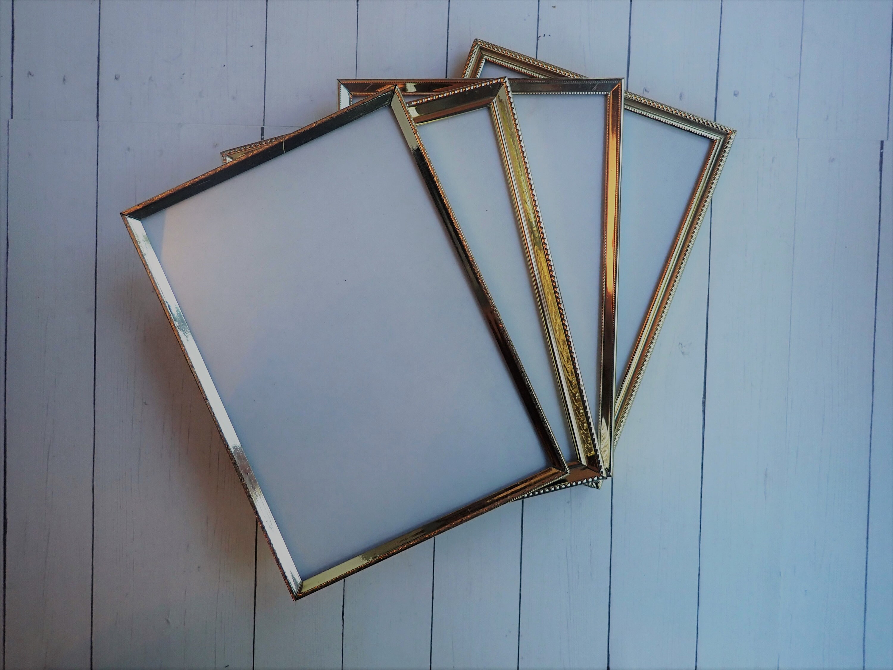 Vintage 5x7 Metal Gold Brass Colored Photo Picture Frame Set of 4 ...