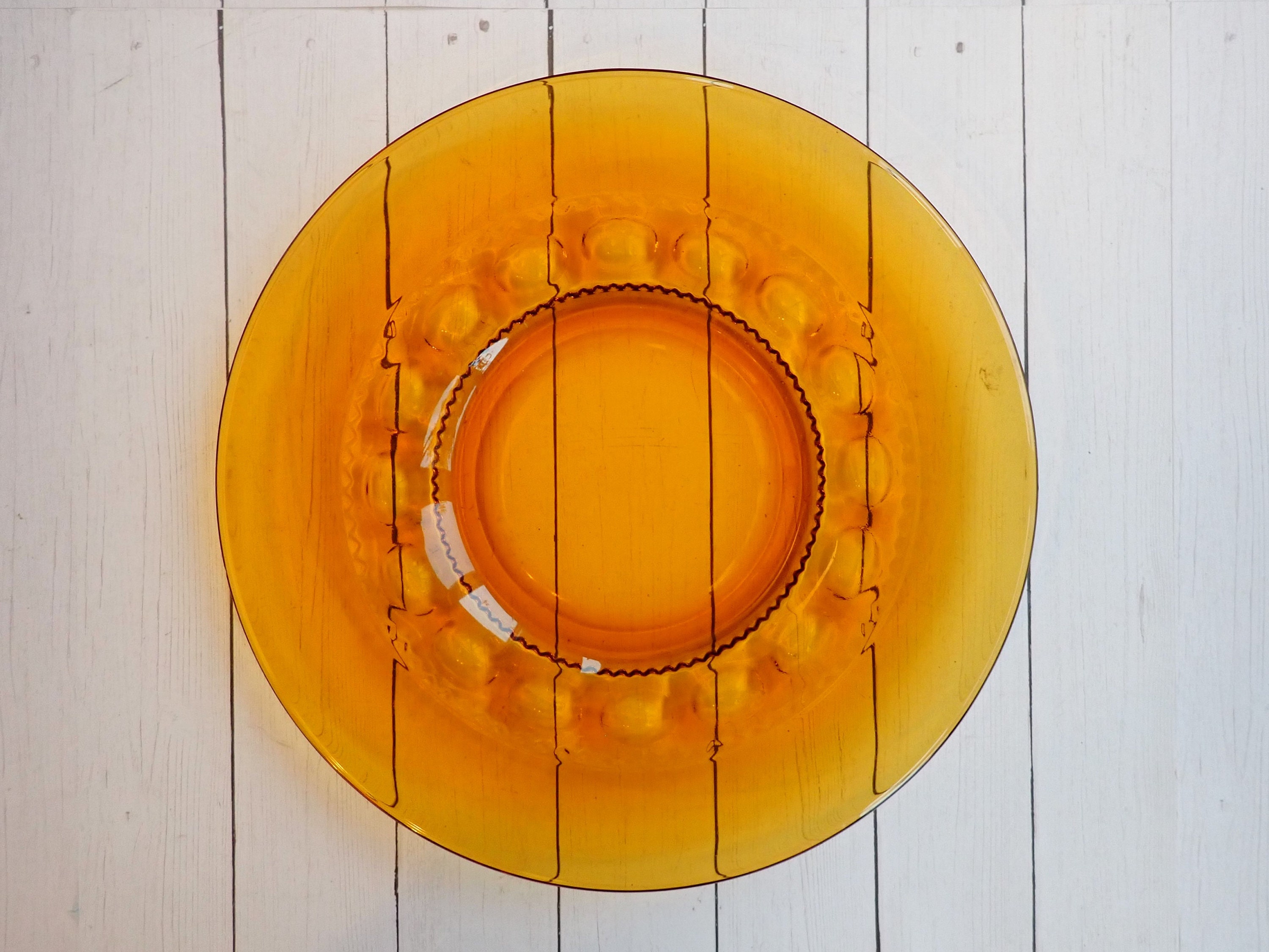 Vintage Indiana Glass Tiara Color Crown Amber Luncheon Plate Set of 6 ...