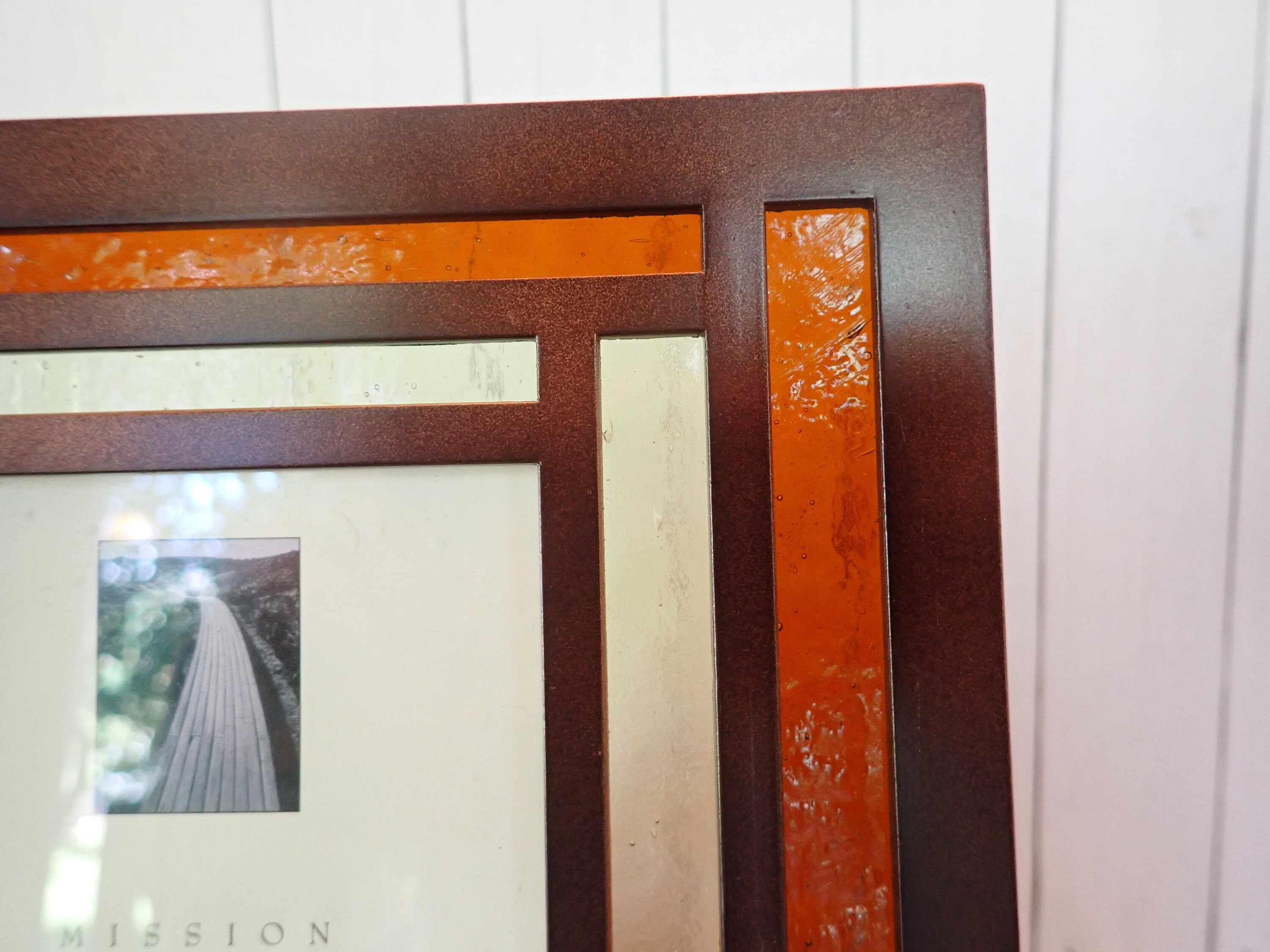 Vintage 3x5 Mission Style Photo Frame Brown Metal and Glass Picture ...