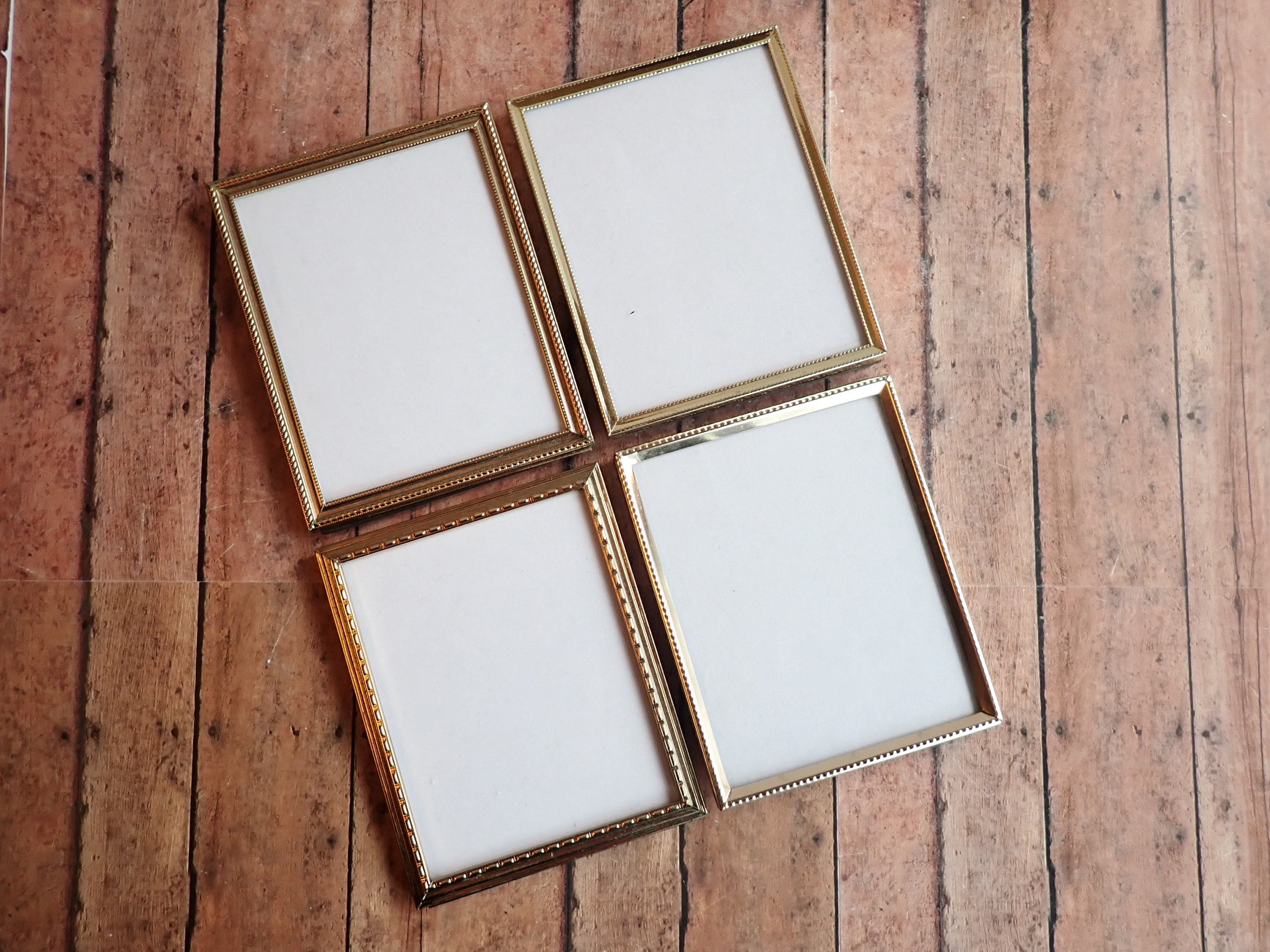 Vintage 4x5 Metal Gold Brass Colored Photo Picture Frame Set of 4 ...