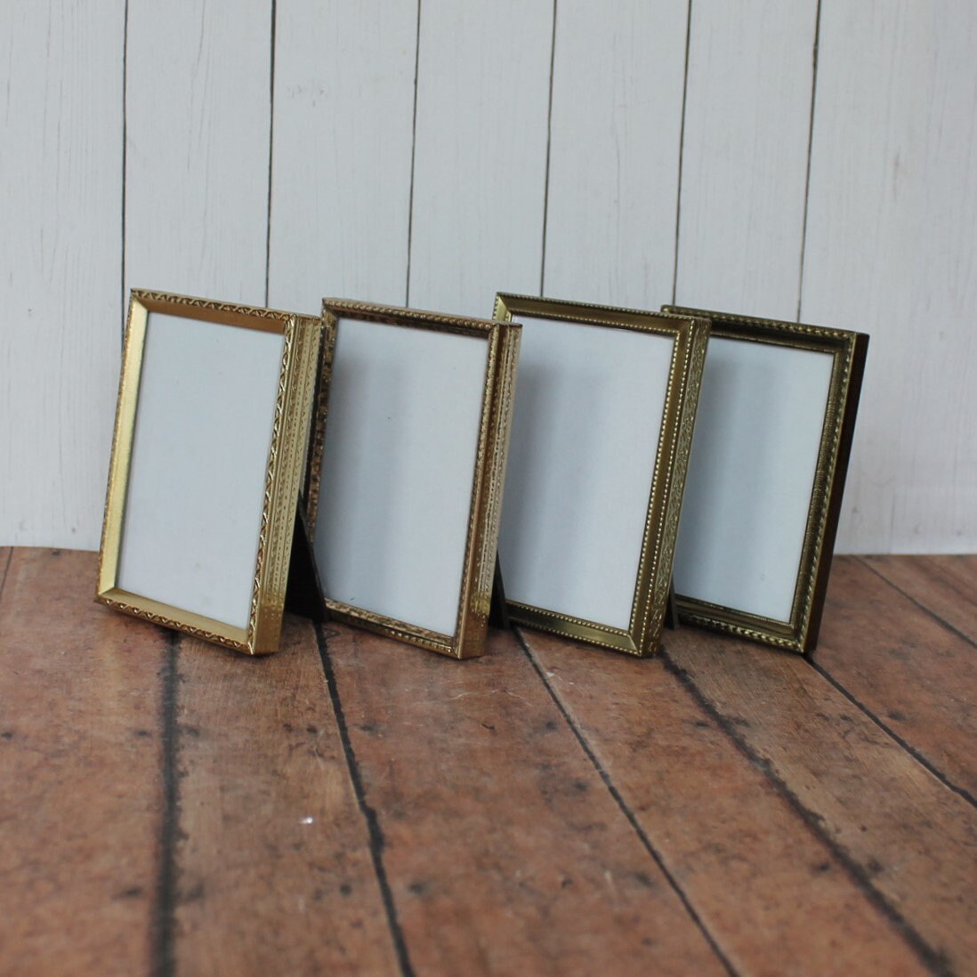 Vintage 2x3 Metal Gold Brass Colored Photo Picture Frame Set of 4 ...