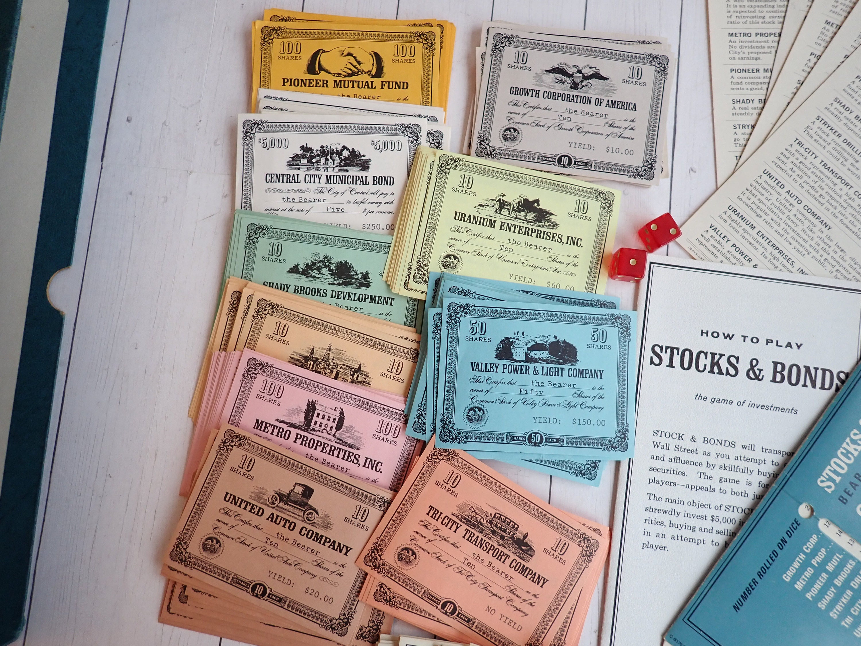 Vintage 3M Bookshelf Game Stocks and Bonds Board Game with Original Box ...