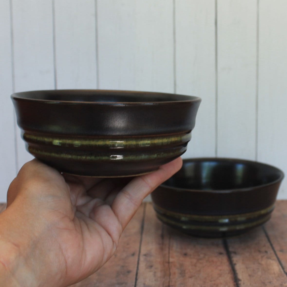 Vintage Denby KISMET BLUE Fruit Dessert Bowl Set of 6 Blue Stoneware ...