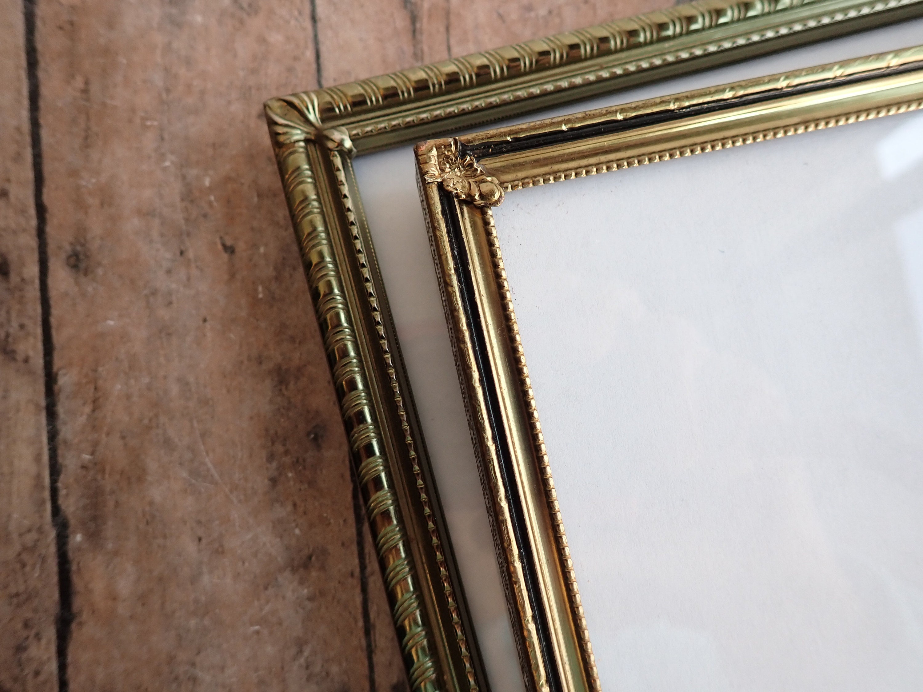 Vintage 8x10 Brass Photo Picture Frame Set of 2 with Etched Design Pair ...