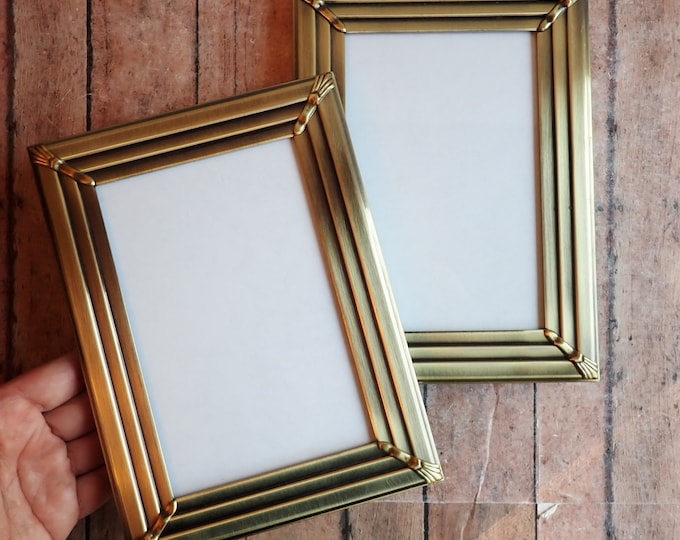 Vintage 4x6 Metal Bronze Gold Photo Picture Frame Set of 2 Matching ...