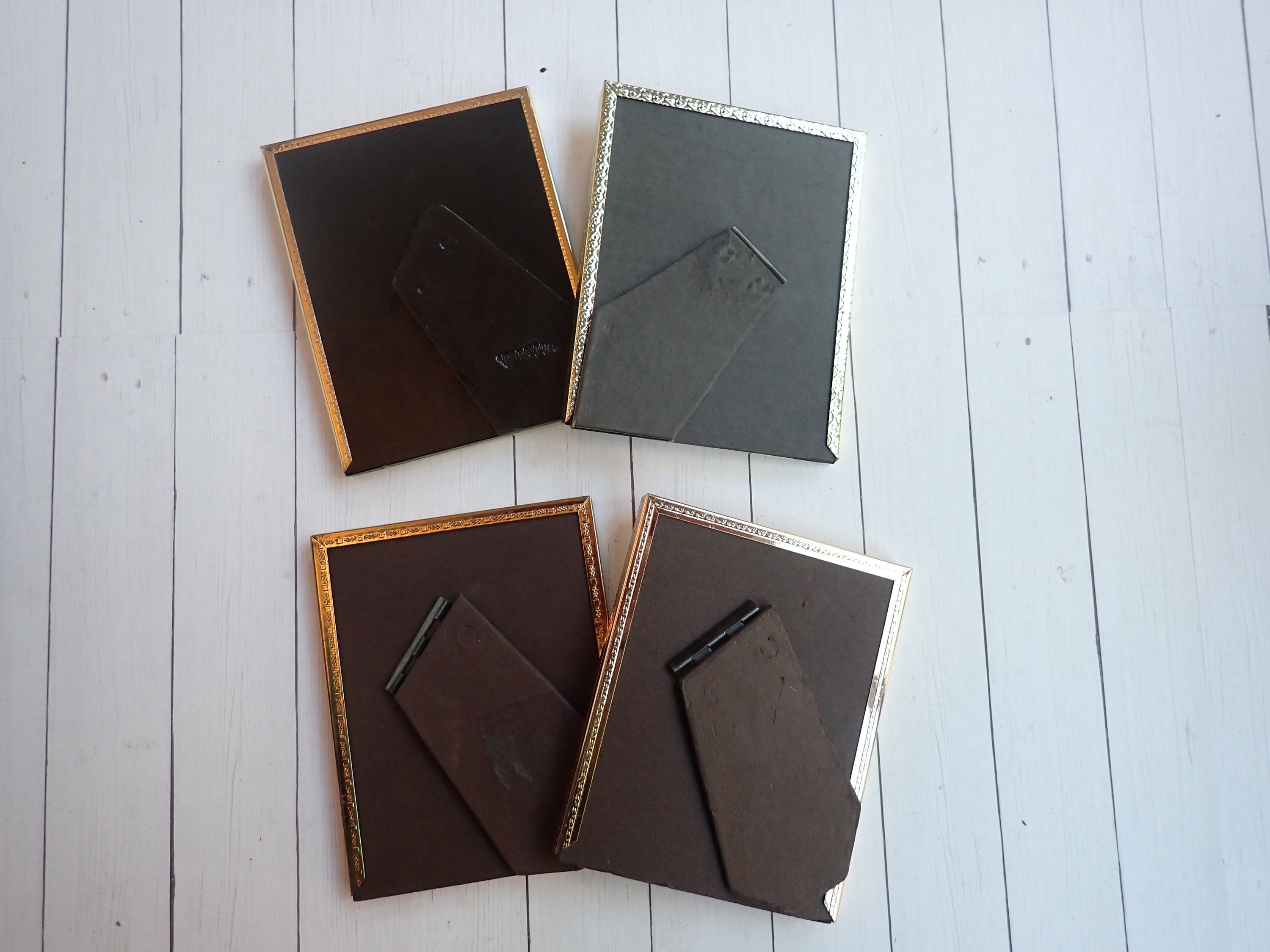 Vintage 4x5 Metal Gold Brass Colored Photo Picture Frame Set of 4 ...