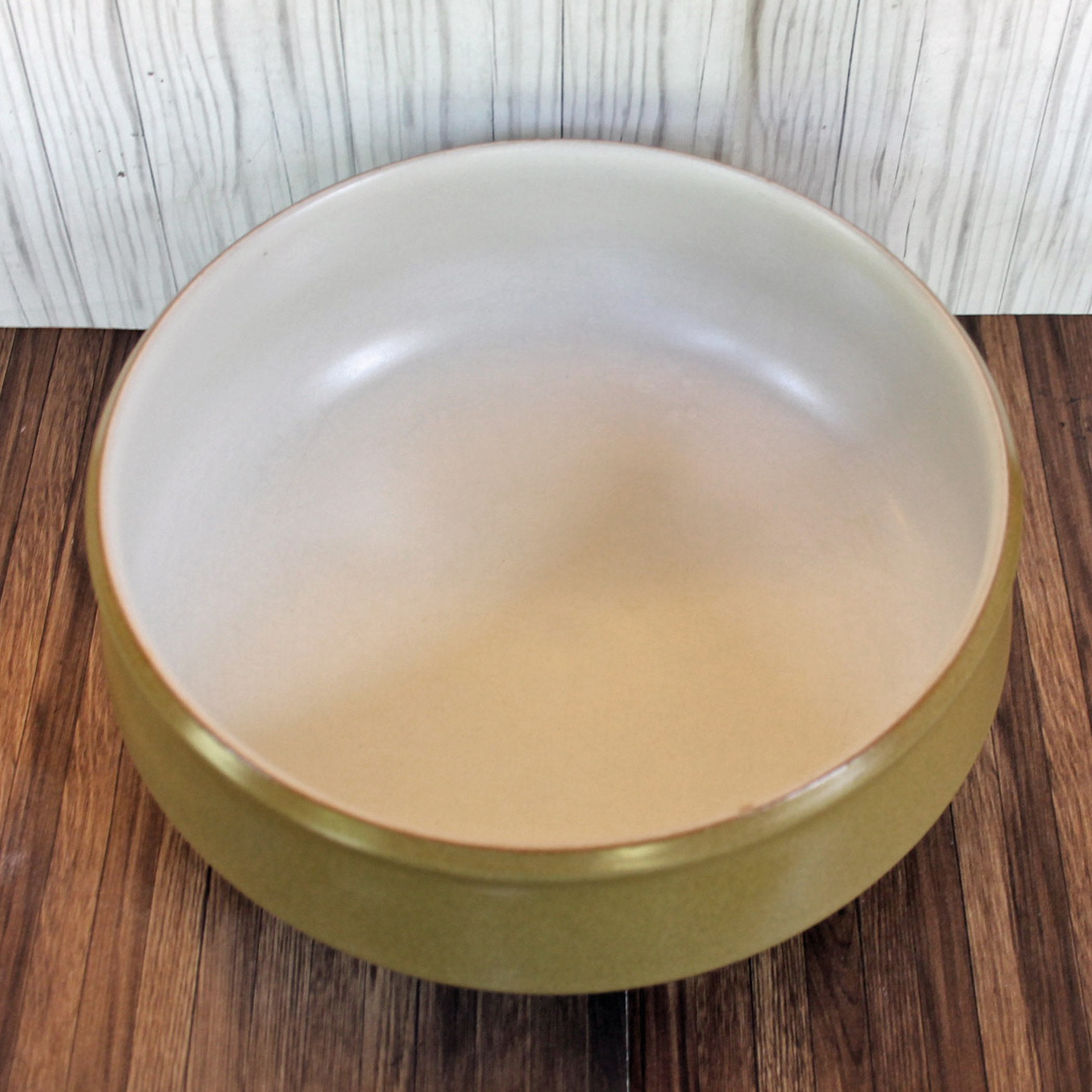 Vintage Denby Langley ODE 8 Round Vegetable Bowl Tan White Stoneware ...