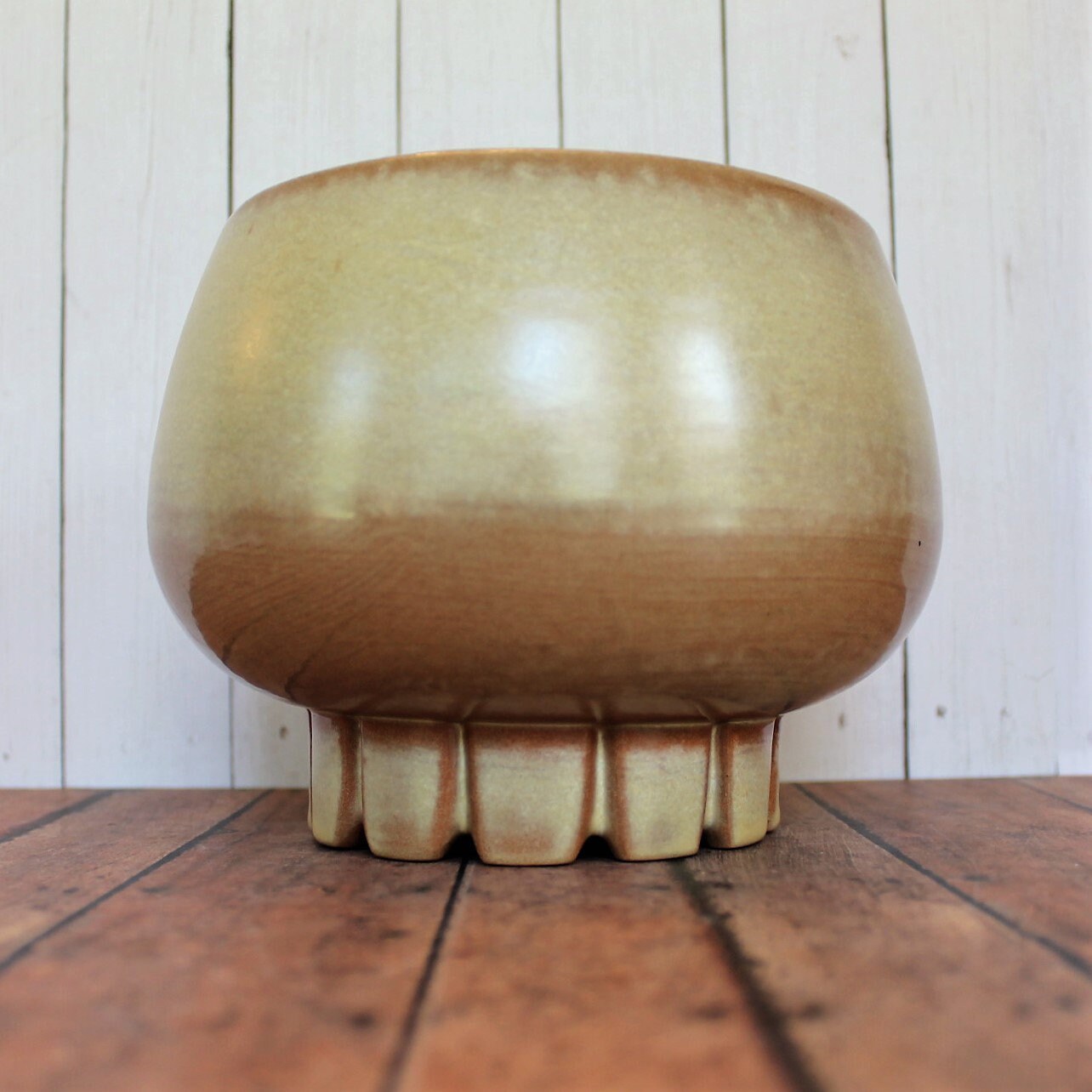 Vintage Frankoma Plainsman Gold Ceramic Vase Planter Flower Pot Style ...