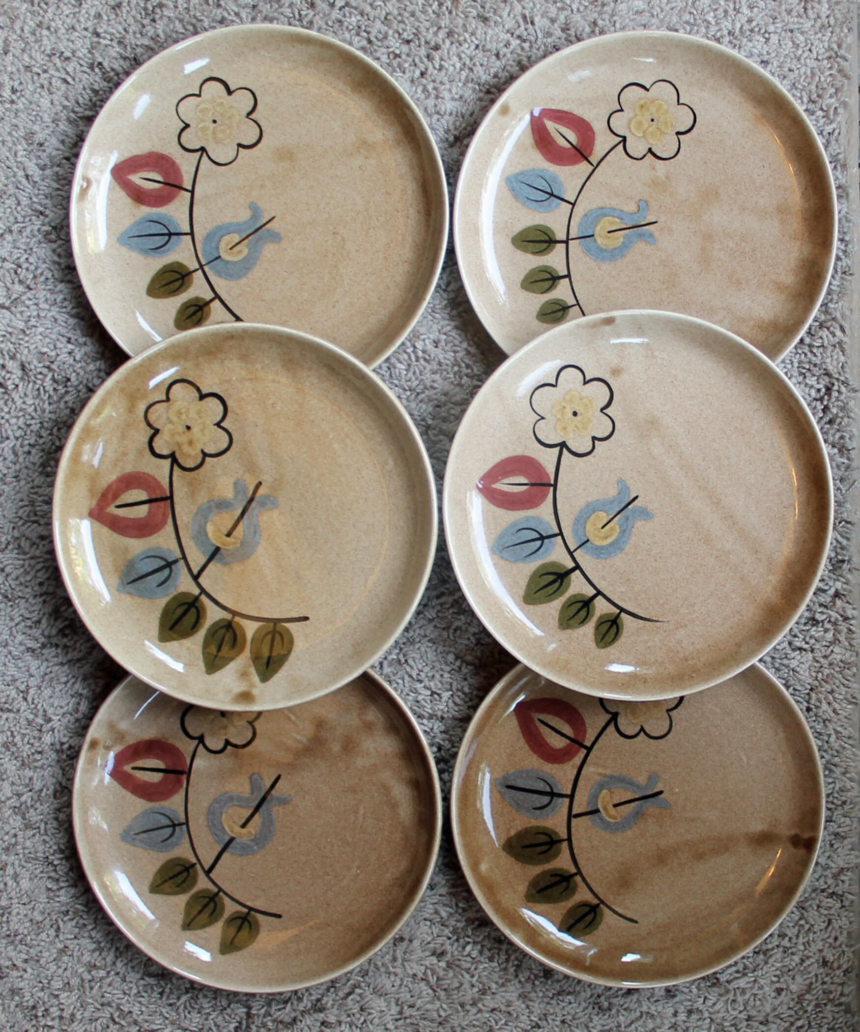Vintage California Cleminson Pottery DISTLEFINK Ceramic Dinner Plate ...