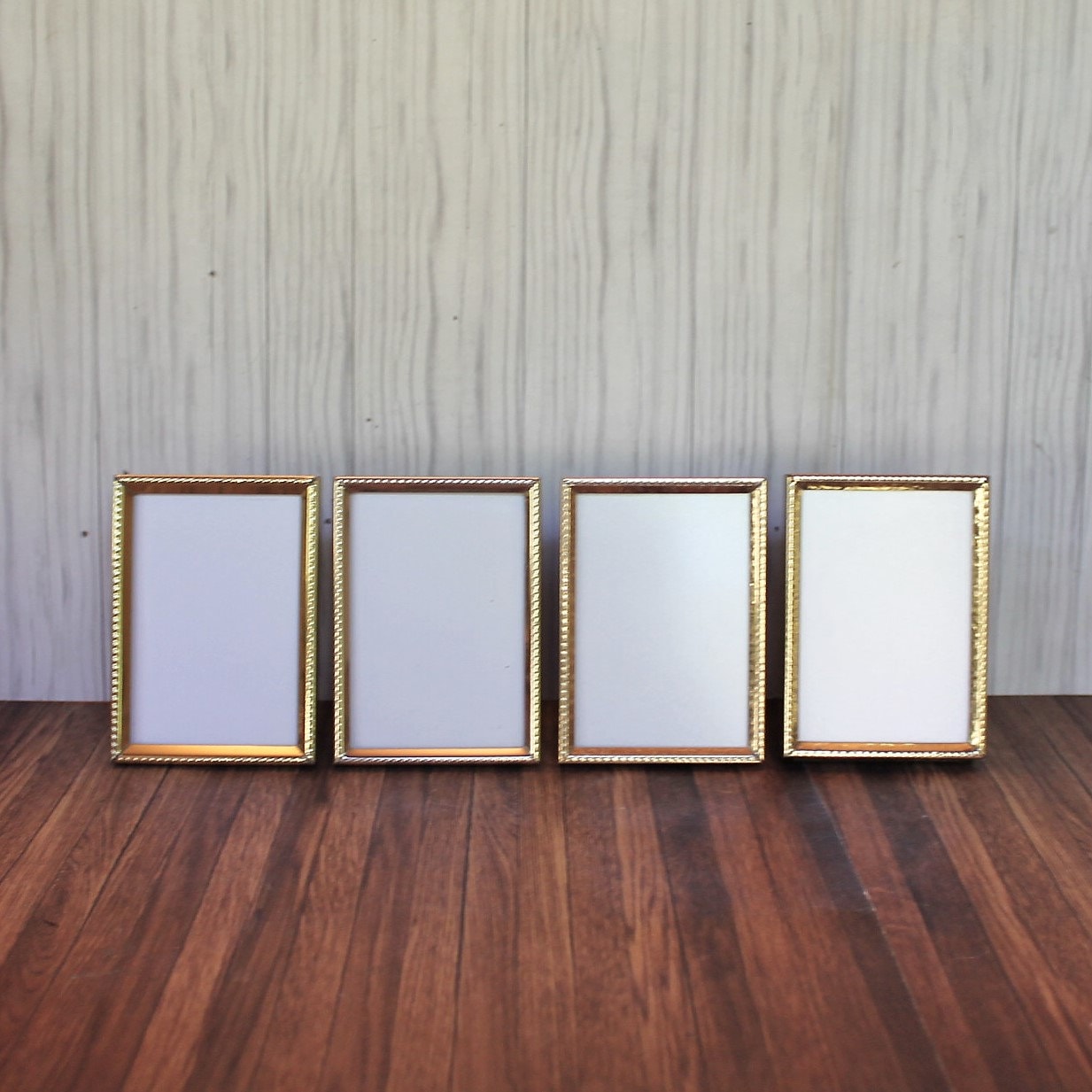 Vintage 2x3 Metal Gold Brass Colored Photo Picture Frame Set of 4 ...