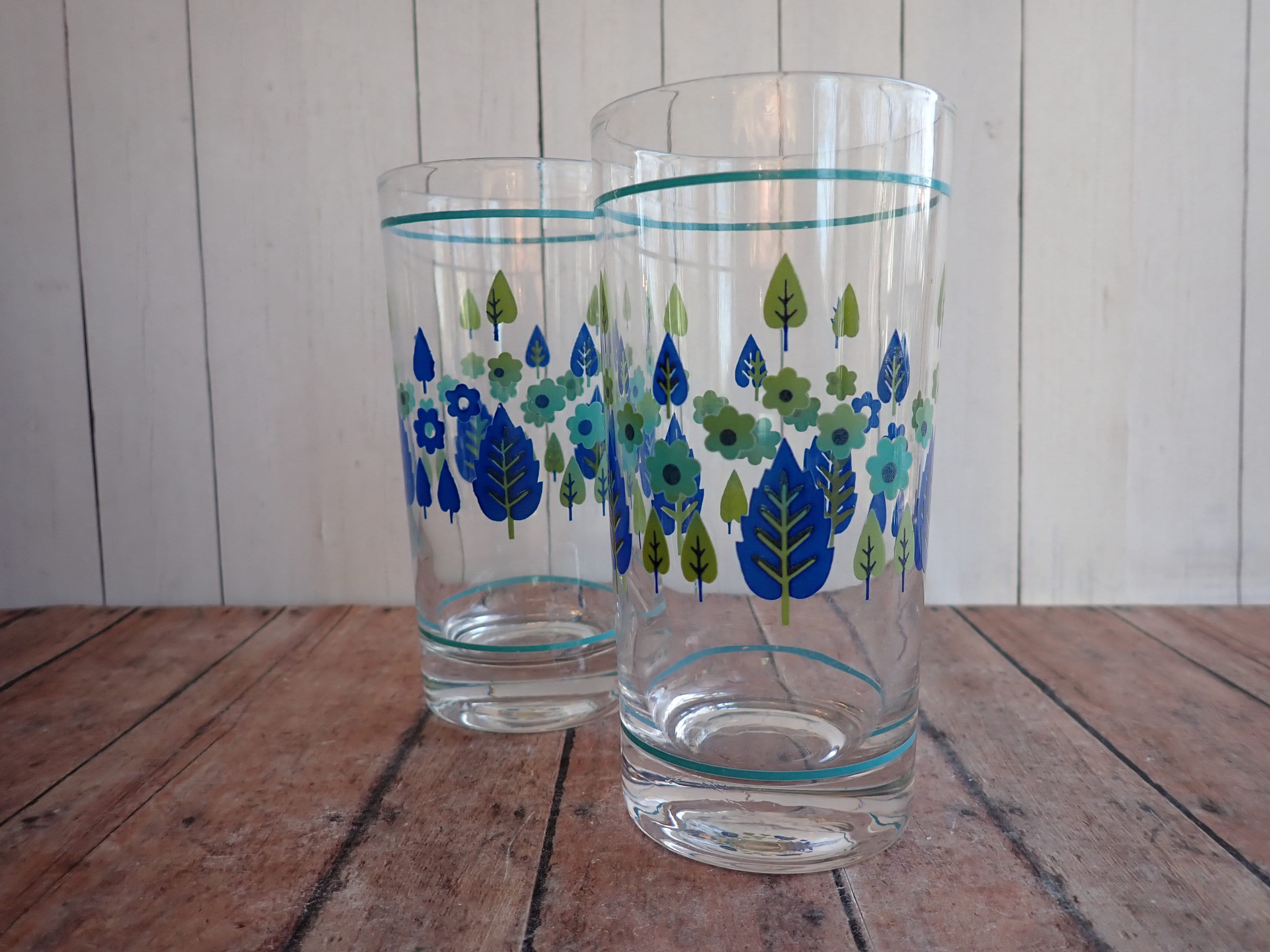 Vintage Marcrest SWISS ALPINE 10 oz. Glass Tumbler Set of 2 Clear with ...