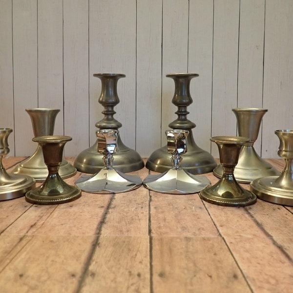 Pewter Candlesticks - Etsy