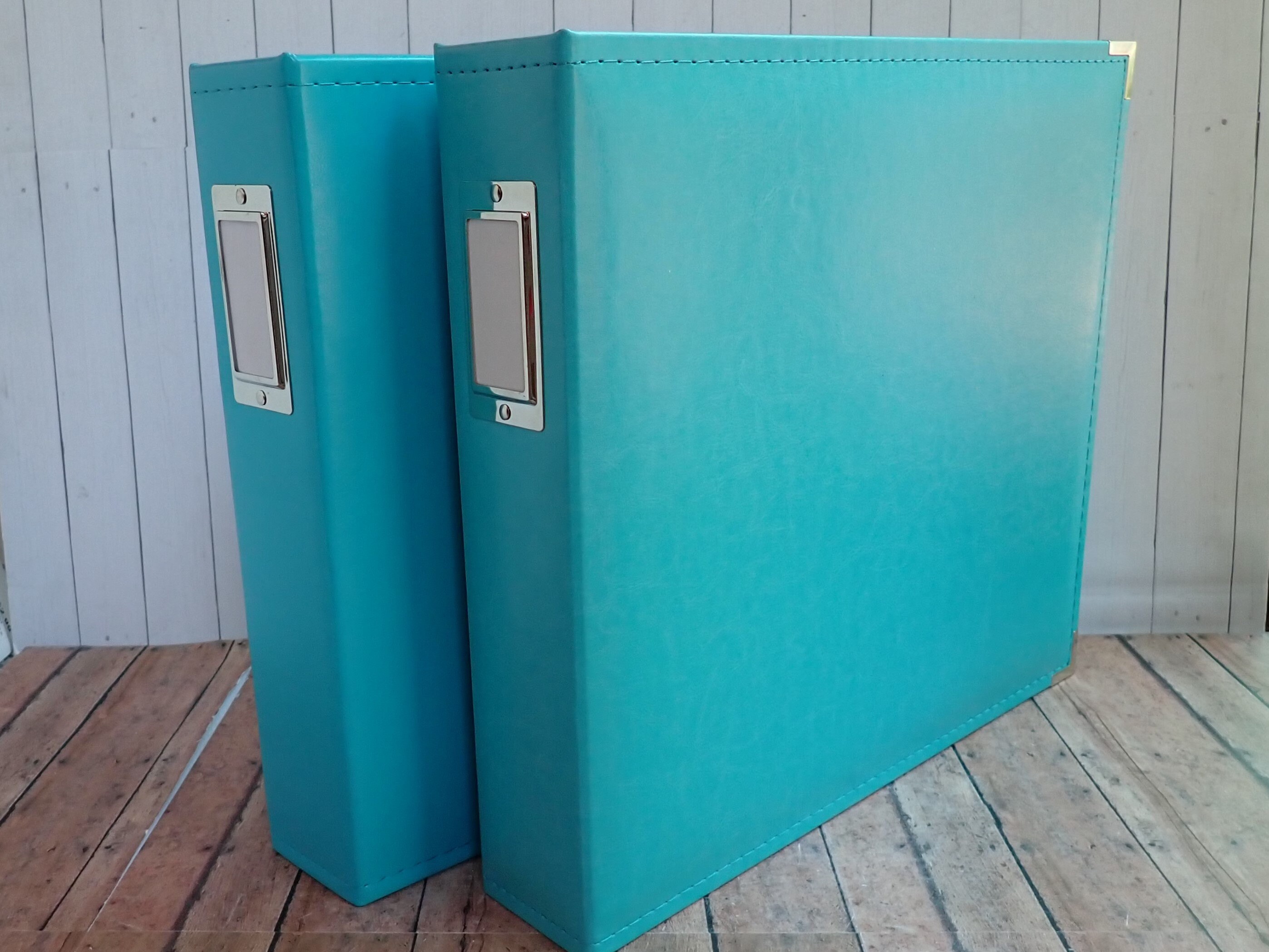 We R Memory Keepers 12x12 Aqua Blue Leather Scrapbook Album Set of 2 ...