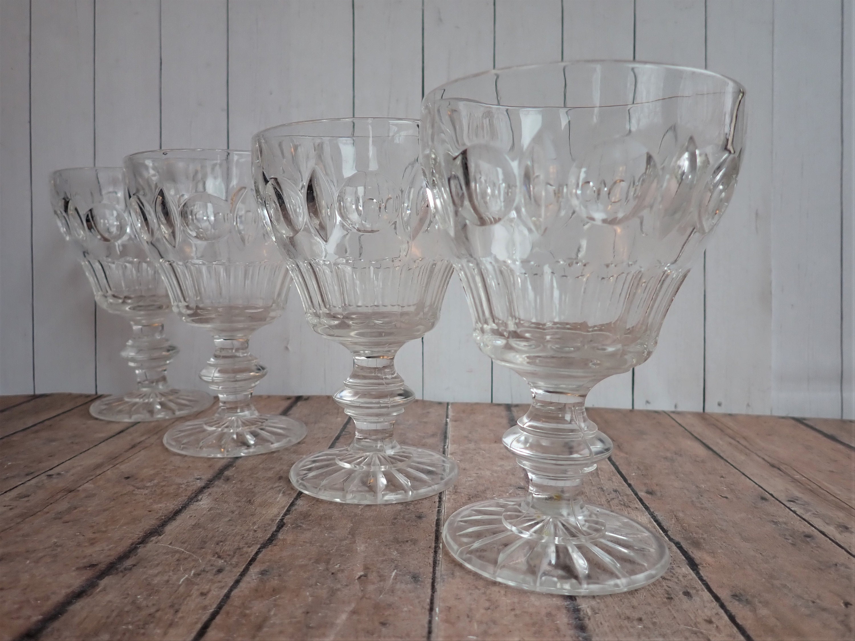 Vintage Colony Indiana Glass CLASSIQUE Clear Glass Water Goblet Set of ...
