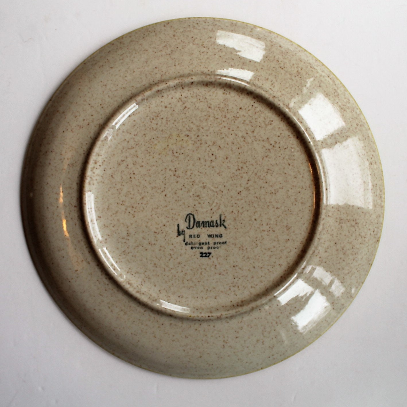 Vintage Red Wing DAMASK 10 Dinner Plate Set of 4 Plate Cream with Green ...