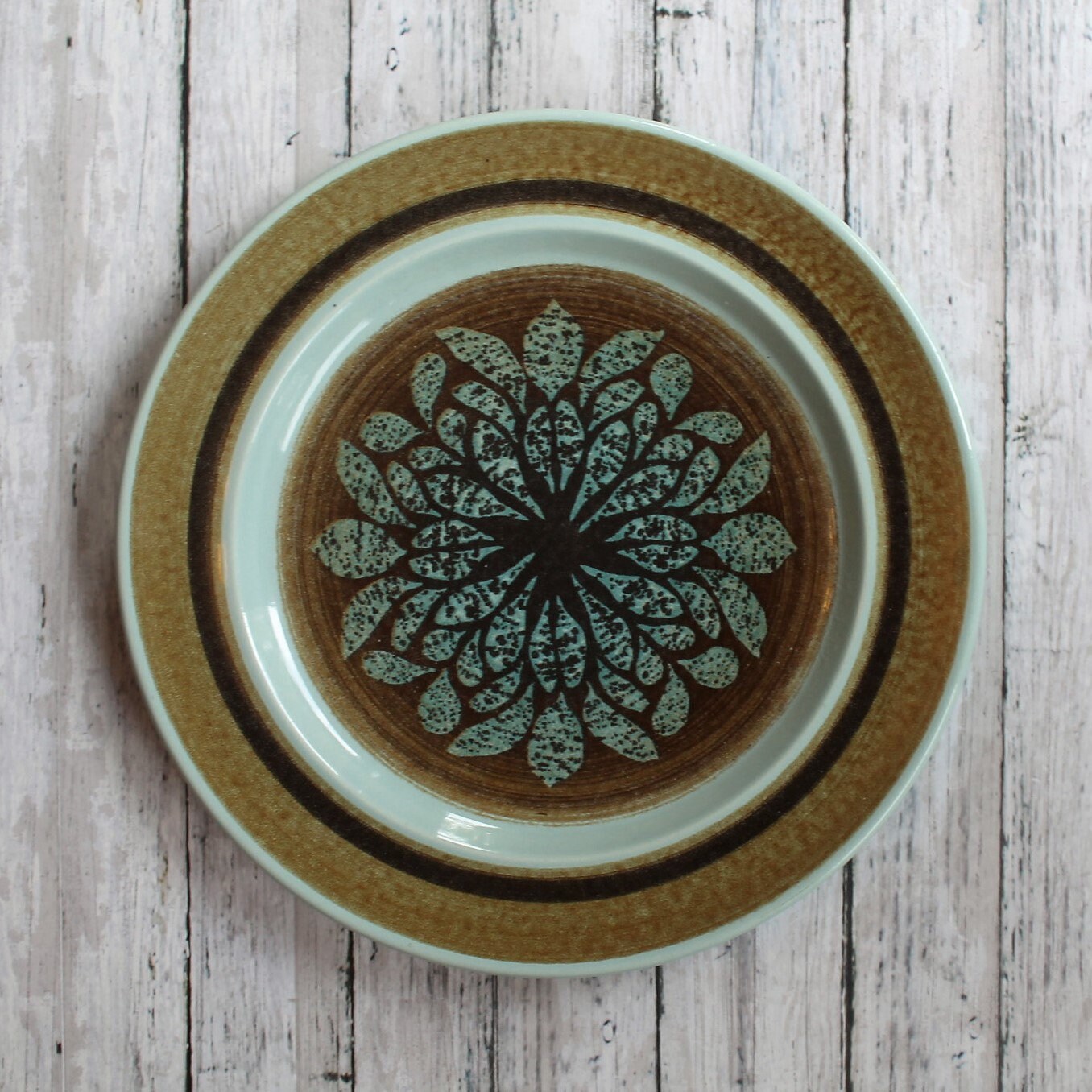 Vintage Franciscan NUT TREE 8 Salad Plate Set of 3 Brown with Blue ...