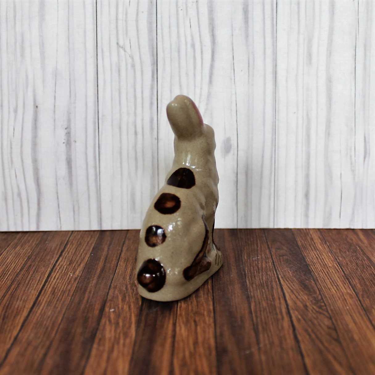 Vintage Beaumont Brothers Pottery Bunny Rabbit Figurine Gray Stoneware ...