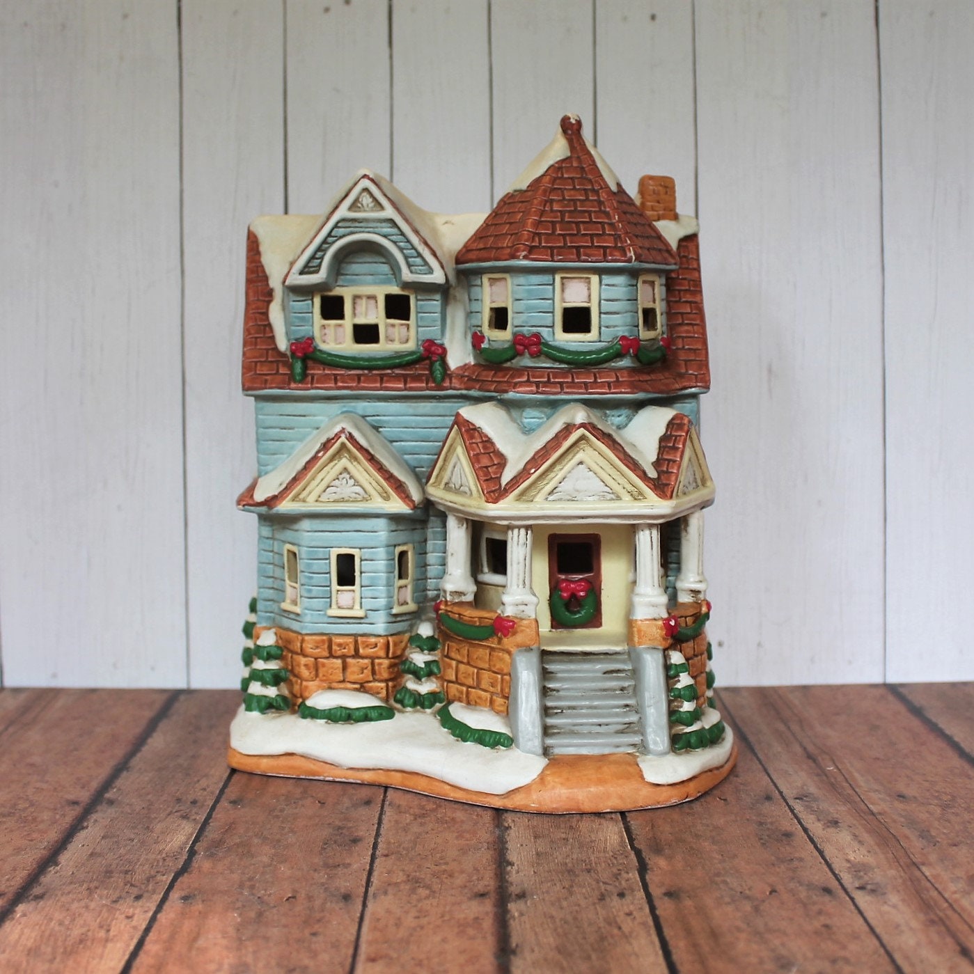 Vintage LEFTON Colonial Village Apple Gate House Christmas Building ...