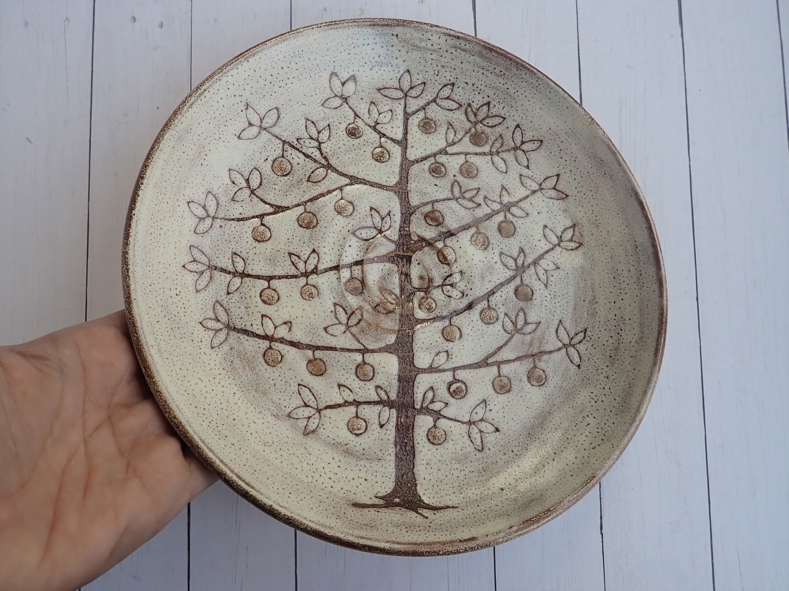 Vintage Jay Cryderman Penticton Pottery Stoneware Plate Tan Beige with ...