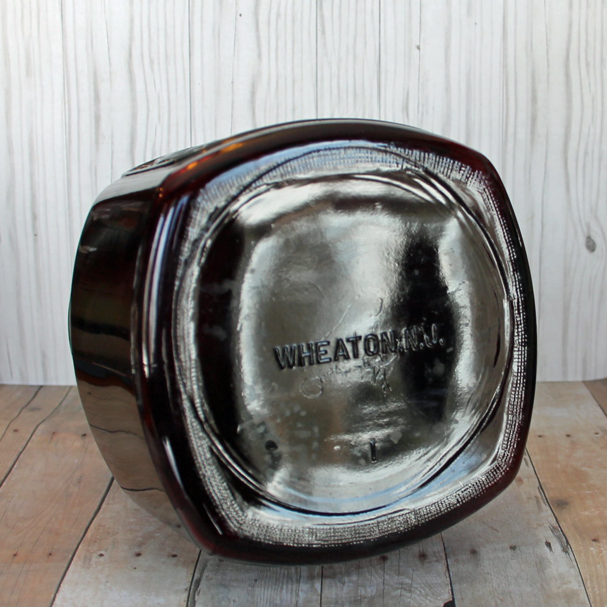 Vintage Wheaton Red Glass Canister with Lid Bird Heart and Fish Design ...